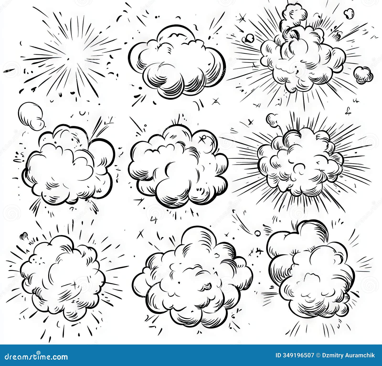 Comic Doodle Sketch of a Hand-drawn Explosion Speech Bubble with Splash ...