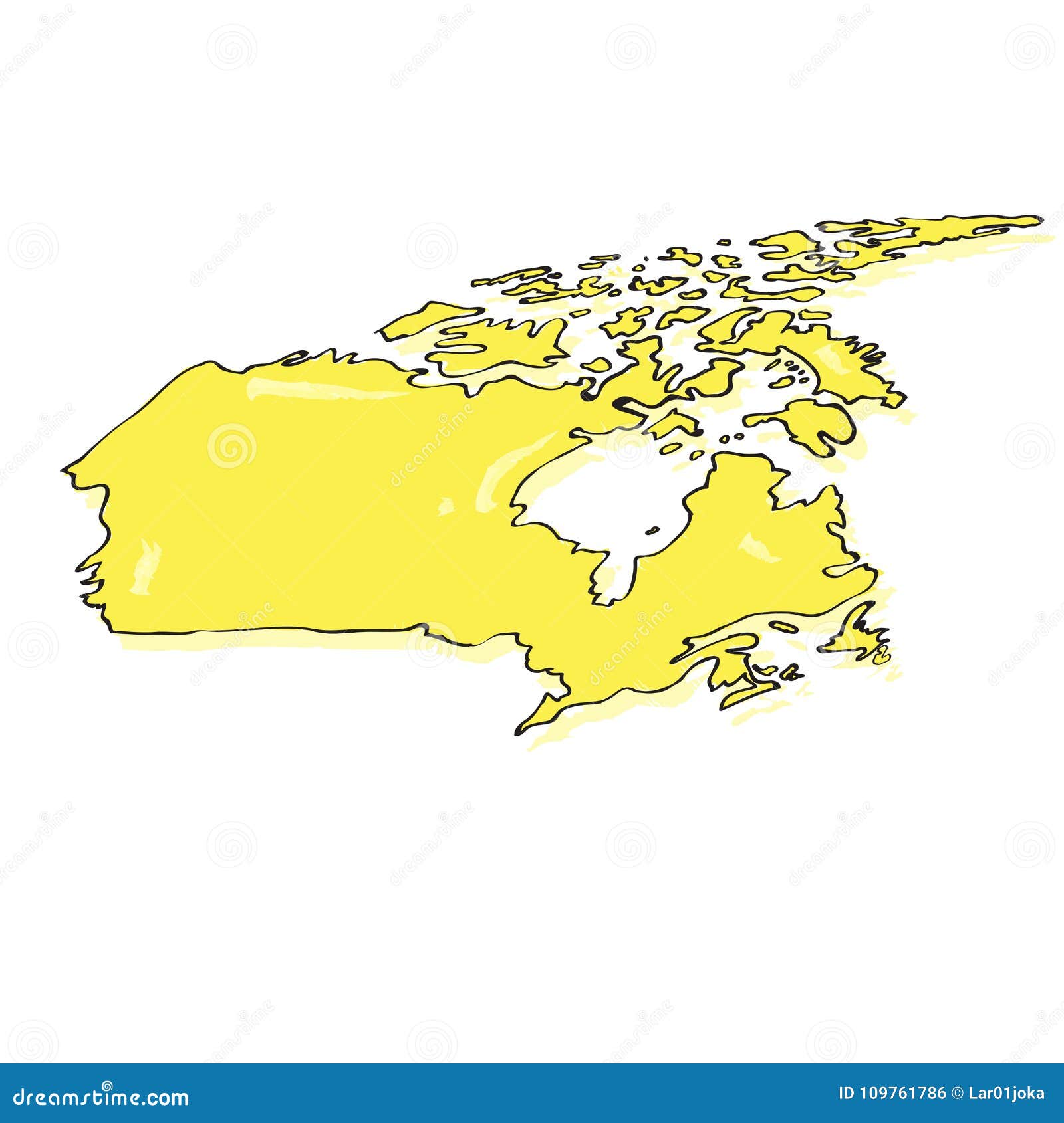 Comic Drawing of a Map of Canada Stock Vector - Illustration of symbol ...
