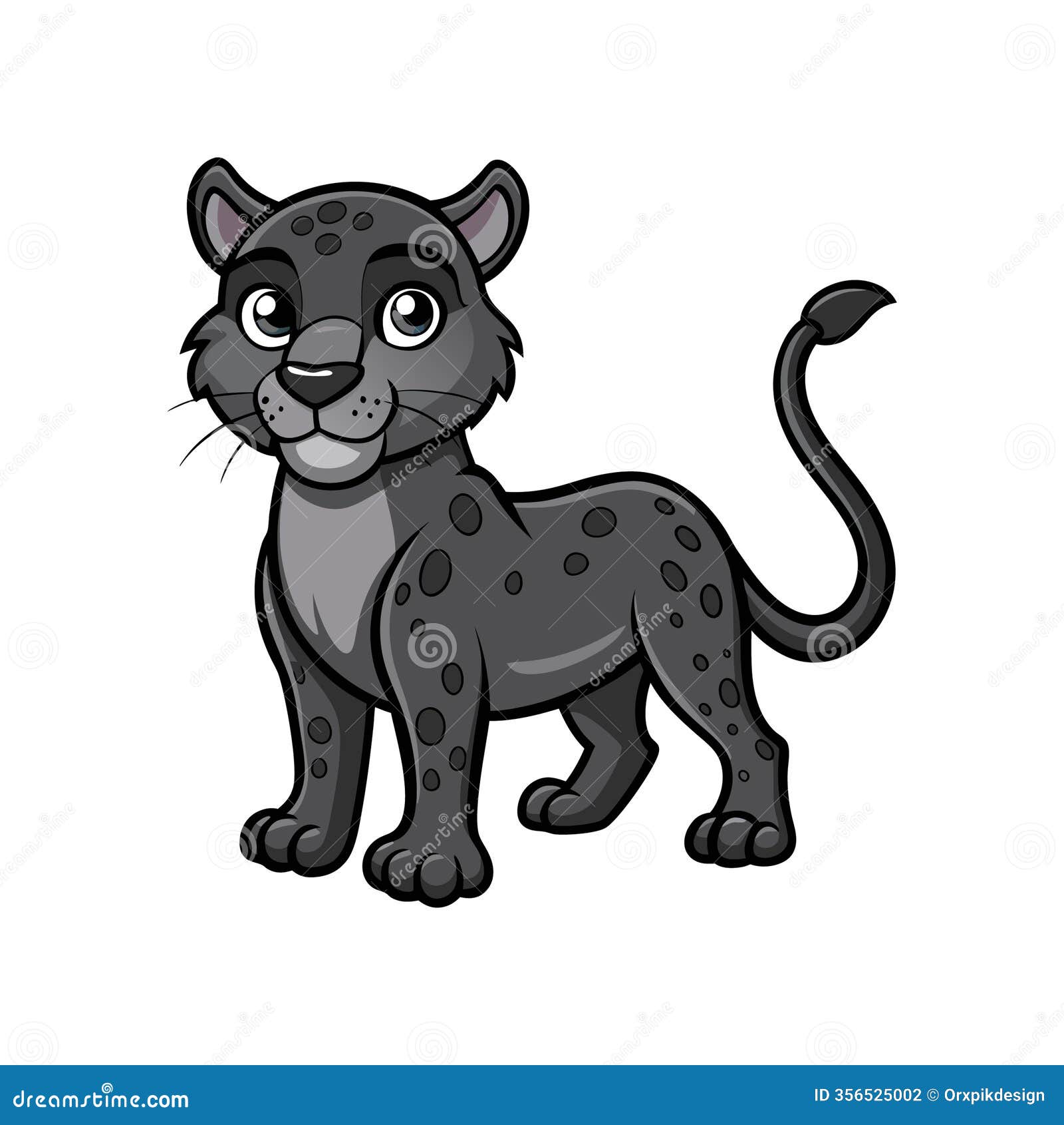 Perky Panther In Comic Drawing Cartoon Vector | CartoonDealer.com ...