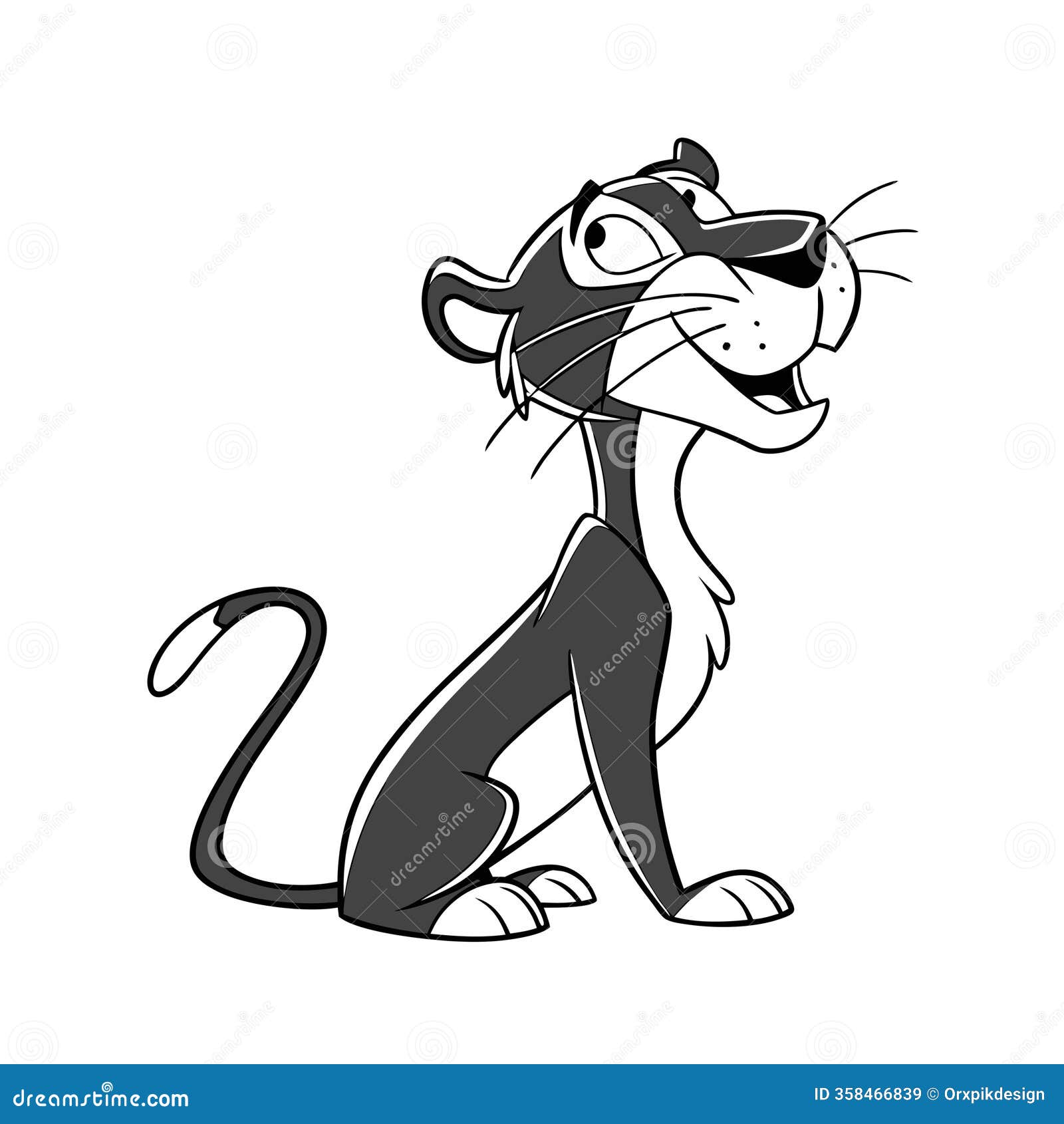 Perky Panther In Comic Drawing Cartoon Vector | CartoonDealer.com ...