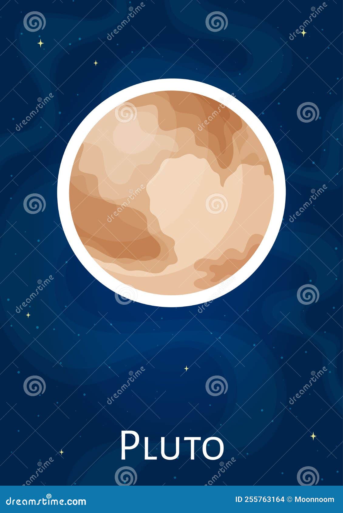 Comic Dwarf Planet Pluto Graphic Sticker Stock Vector - Illustration of ...