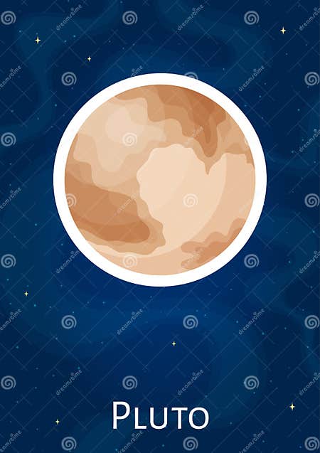 Comic Dwarf Planet Pluto Graphic Sticker Stock Vector - Illustration of round, game: 255763164