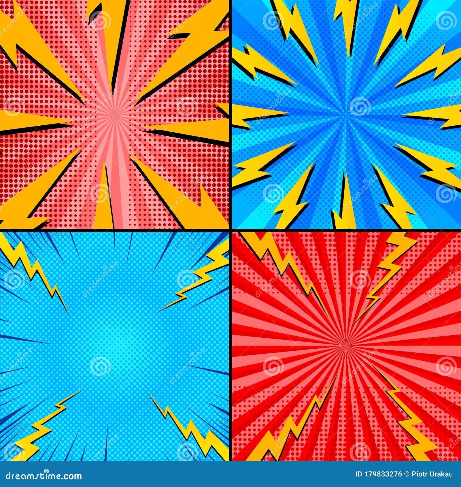 Comic Electric Colorful Backgrounds Stock Vector - Illustration of ...