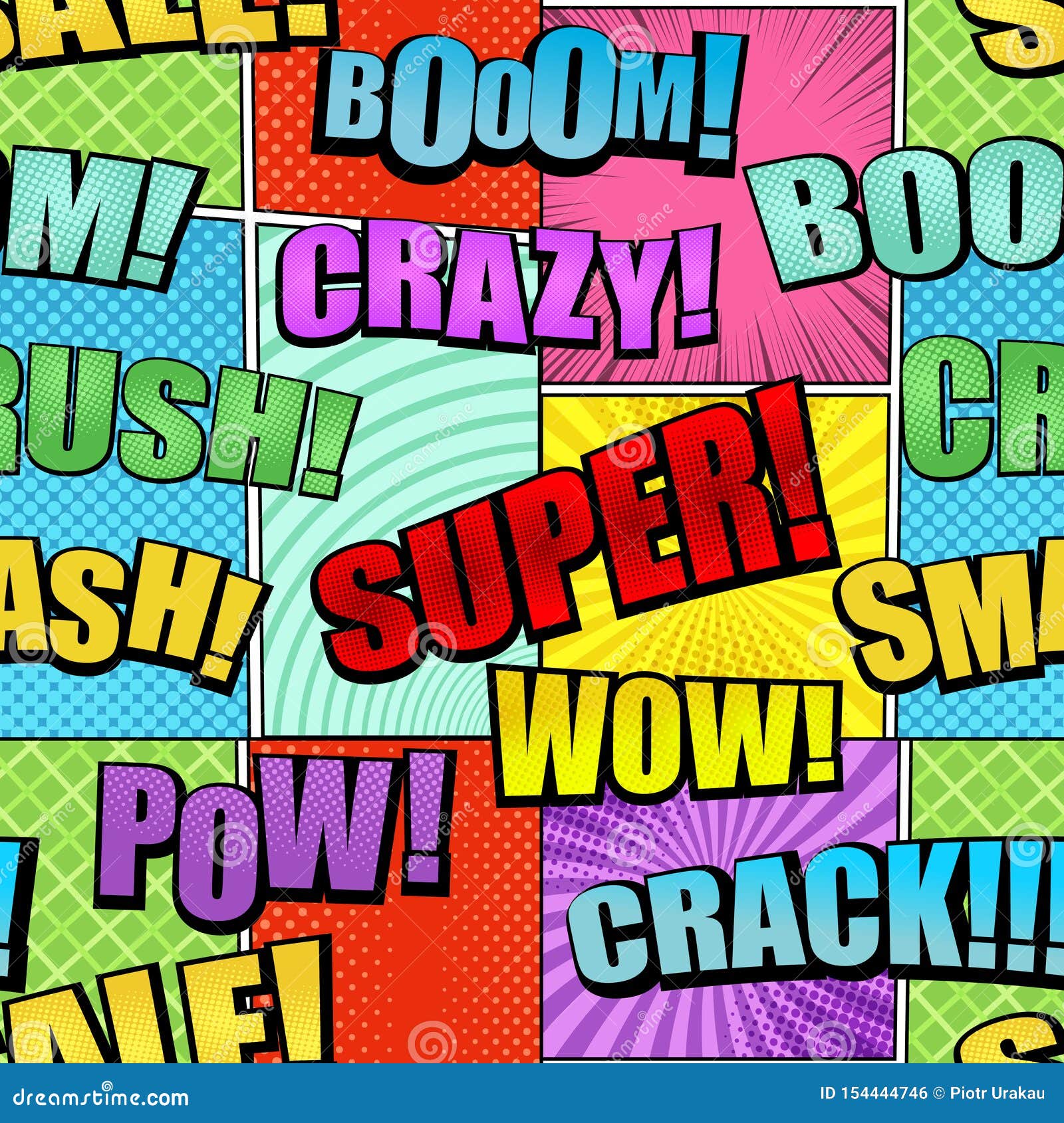 Comic Elegant Seamless Pattern Stock Vector - Illustration of design ...