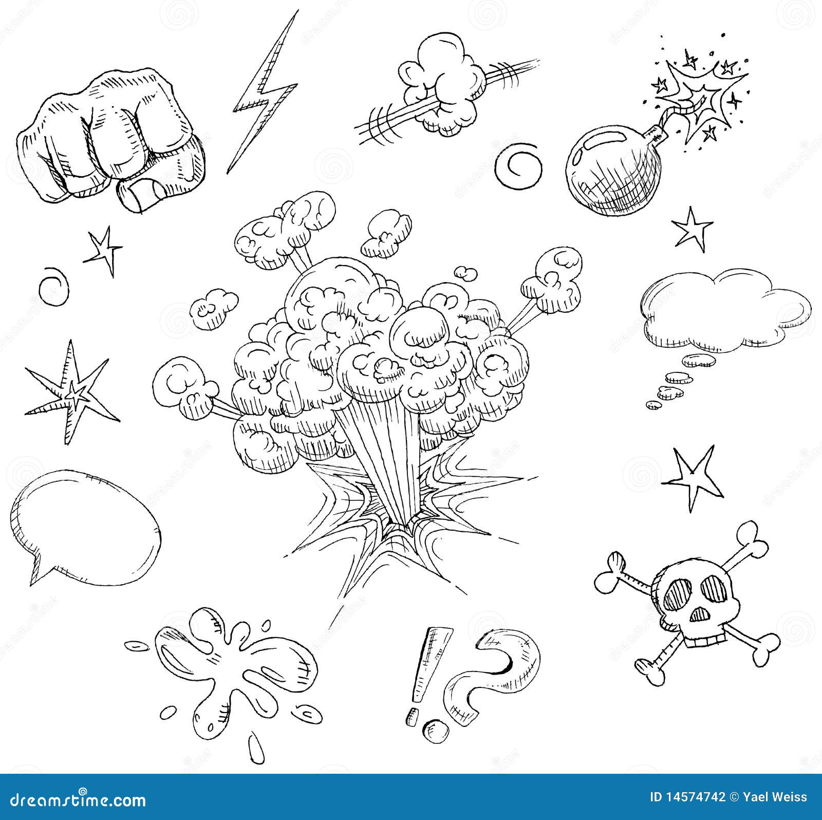 Comic elements stock vector. Illustration of comic, blood - 14574742