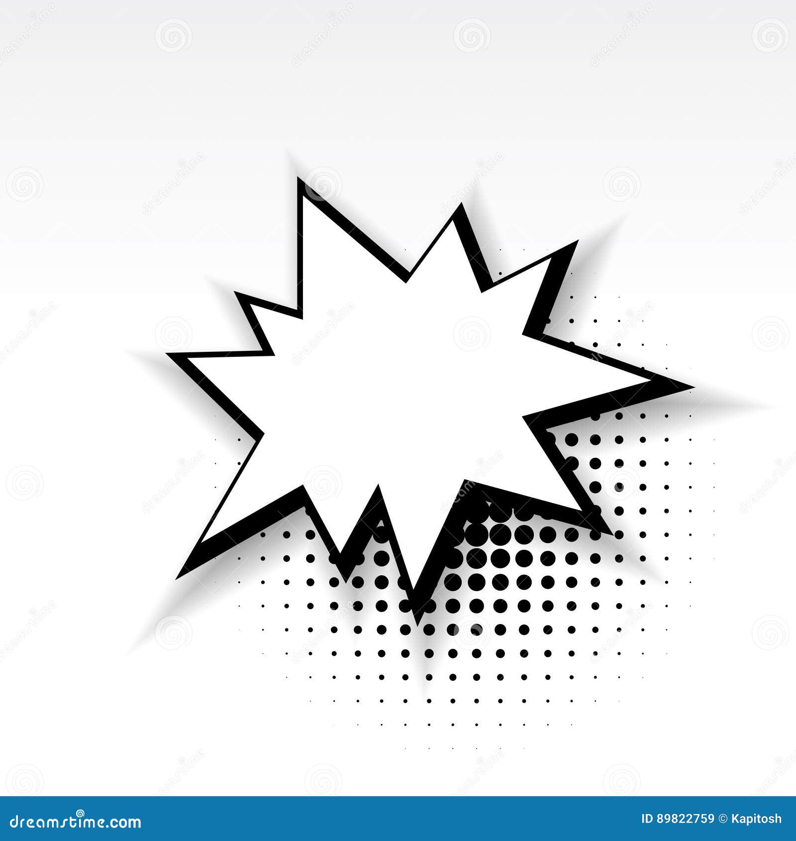 Comic Empty Star Paper Babble Soft Shadow Stock Vector - Illustration ...