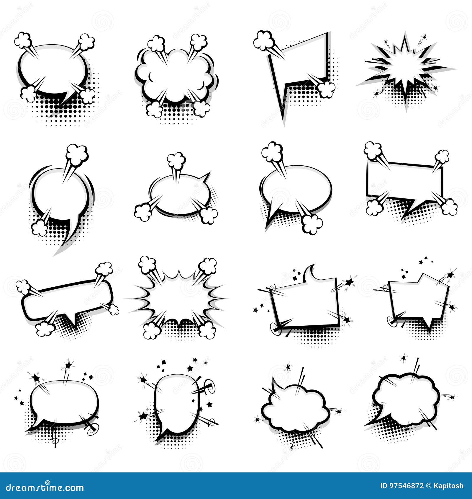 Comic Empty Text Speech Bubble 20 Stock Vector - Illustration of ...