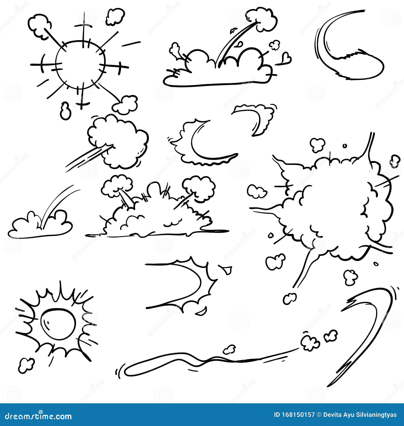 Comic Energy Explosion and Blast Effect Illustration with Doodle Style ...