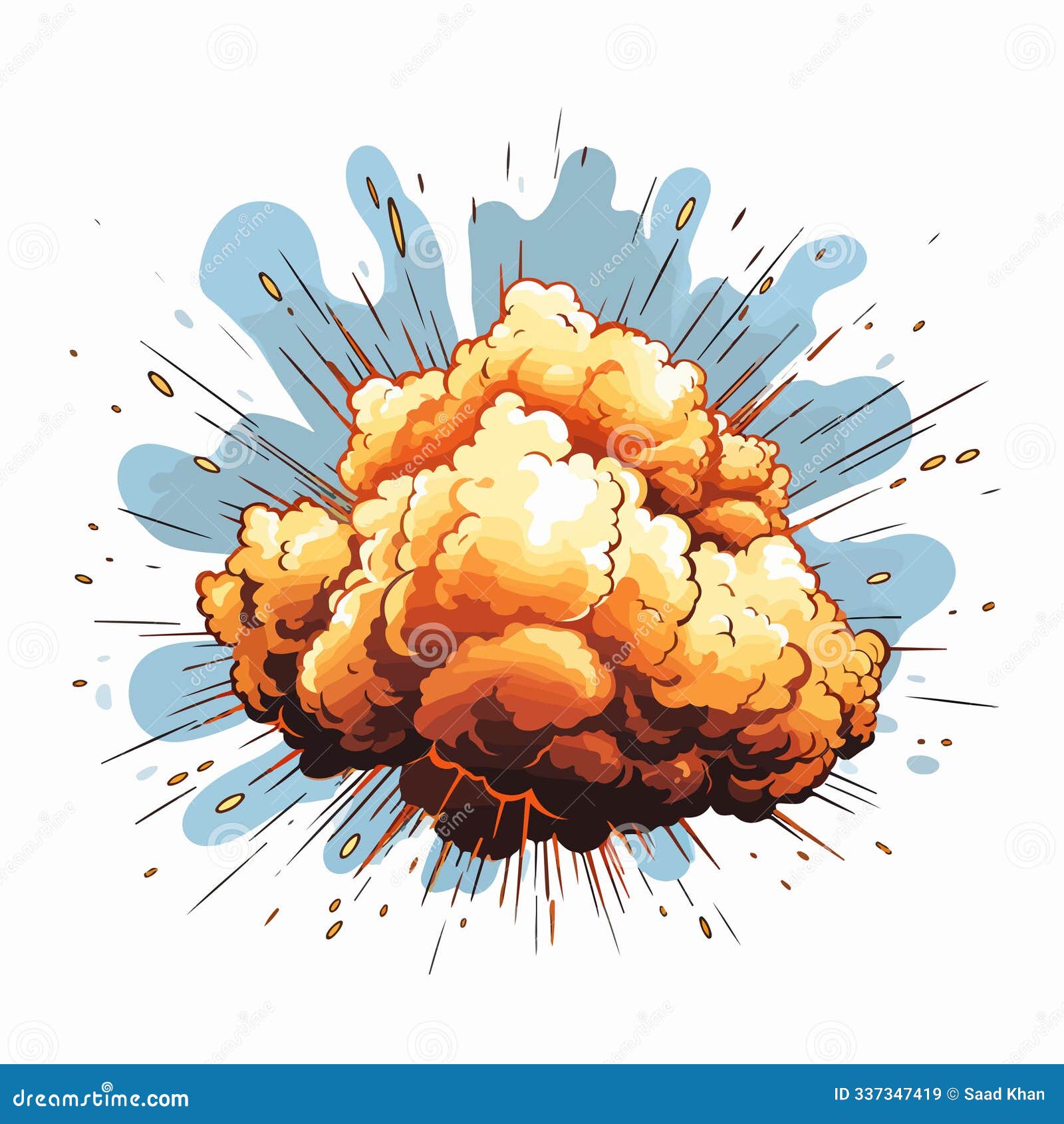 Comic Energy Explosion with Speed and Smoke Stock Illustration ...