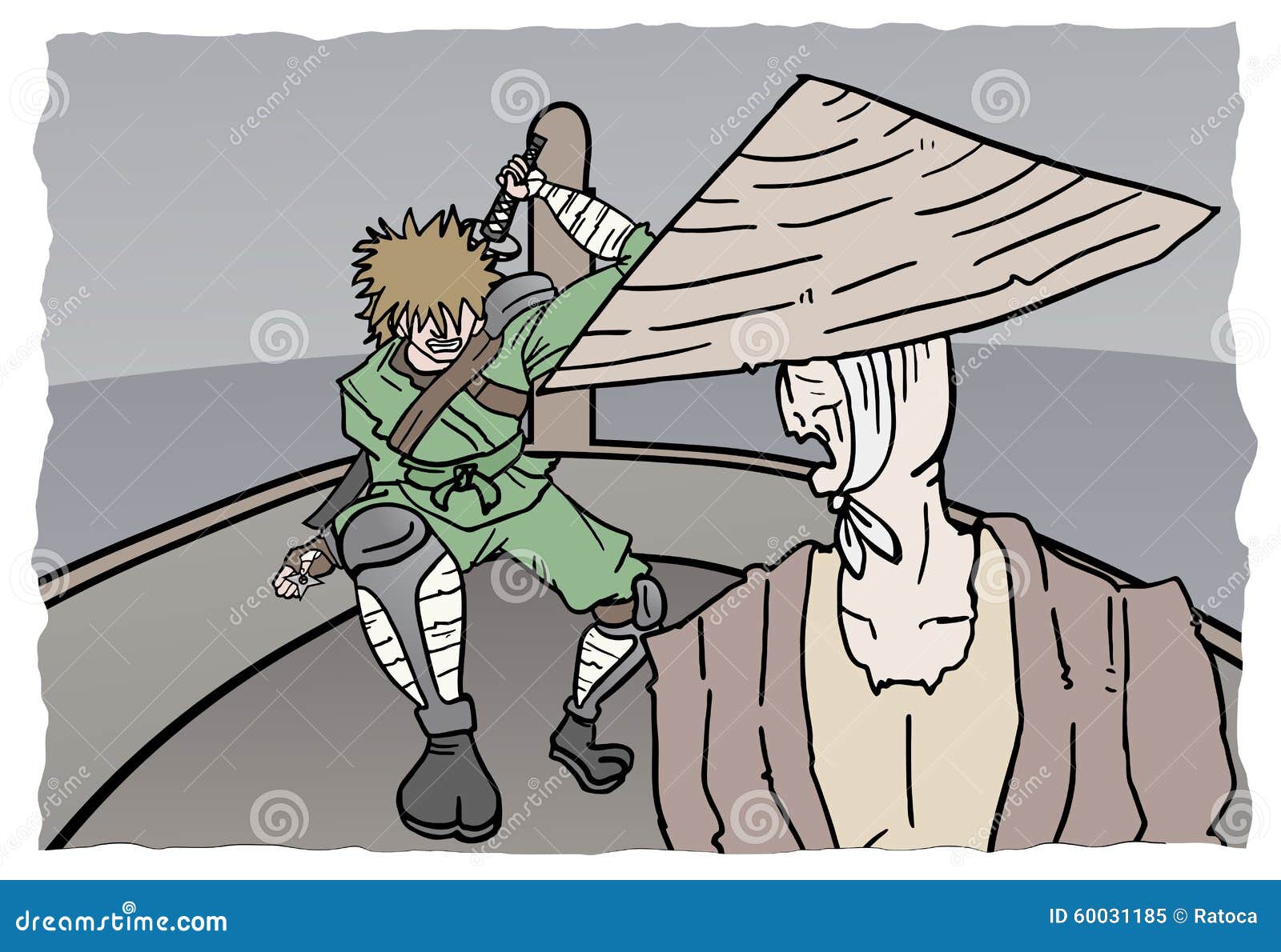 Comic escena draw stock vector. Illustration of warrior - 60031185