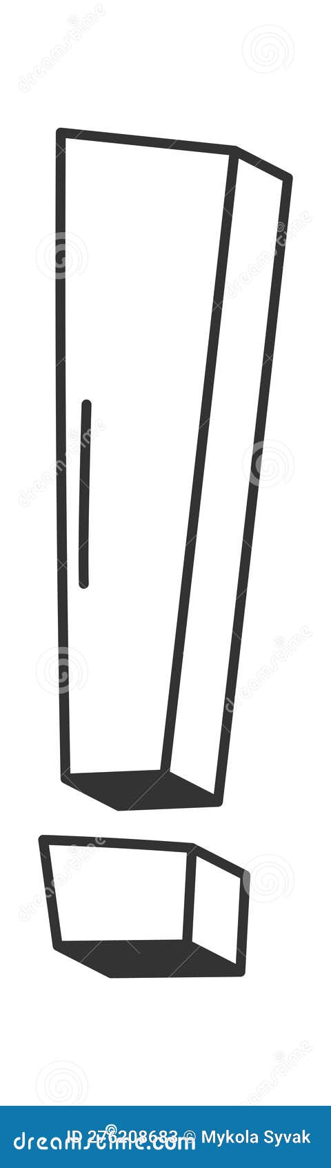 Comic Exclamation Mark stock vector. Illustration of design - 276208683