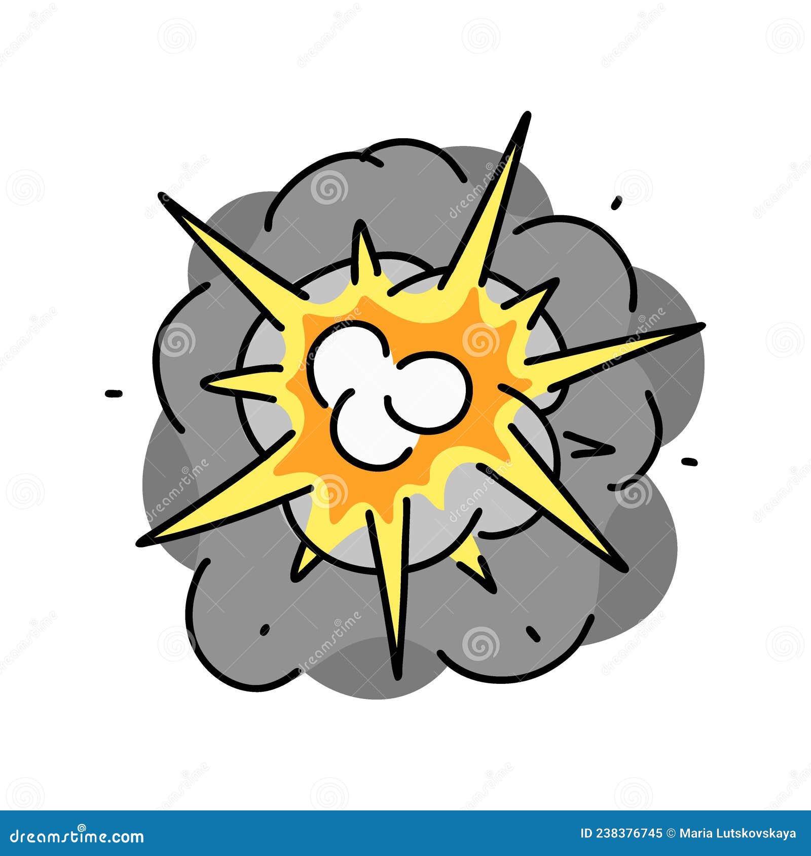 Atomic Boom Comic Explosion. Bomb Explosion, Meteorite Fall, Smoke ...