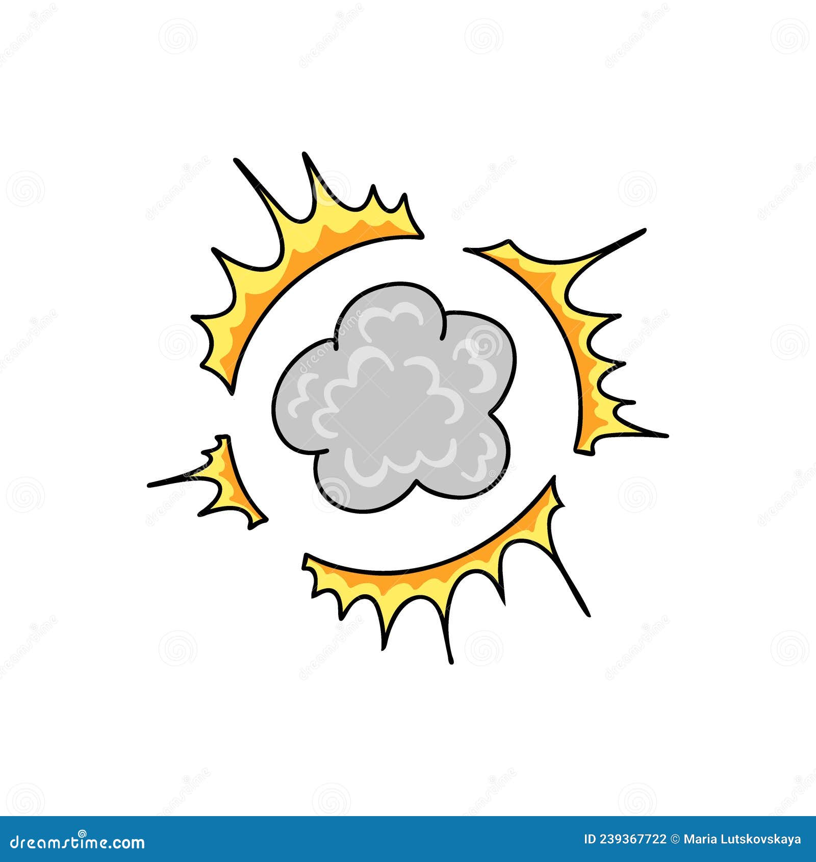 Atomic Boom Comic Explosion. Bomb Explosion, Meteorite Fall, Smoke ...