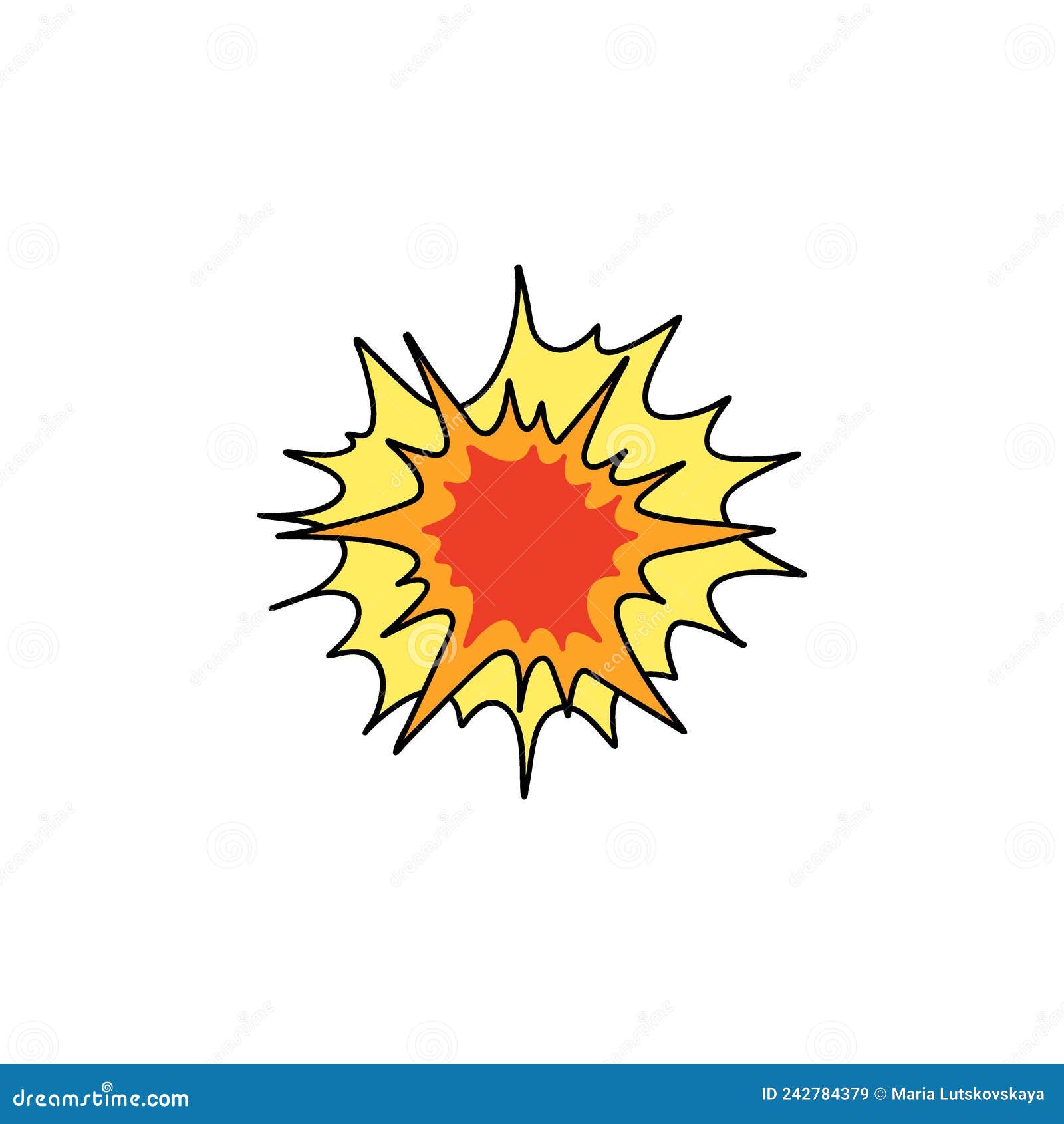 Comic Explosion. Bomb Explosion, Meteorite Fall, Smoke Cloud or Fire ...