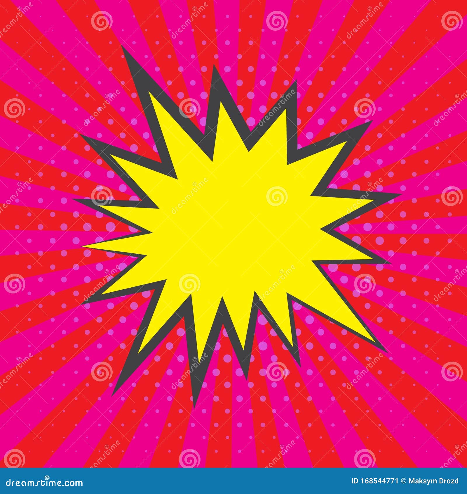 Comic Explosion Bubble, Comic Speech Bubble Blank Template with Pop Art ...