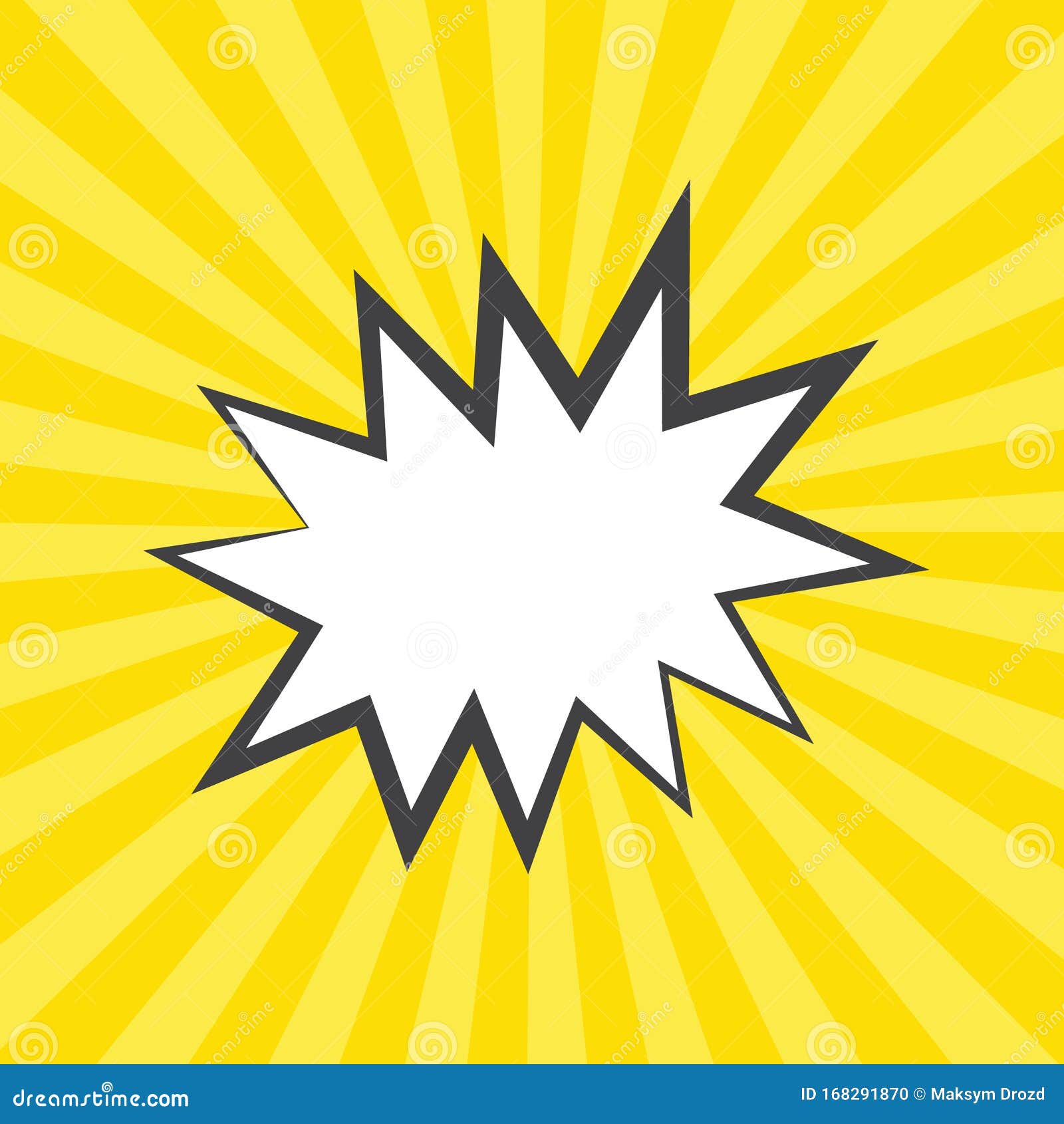 Comic Explosion Bubble, Comic Speech Bubble Blank Template with Pop Art ...