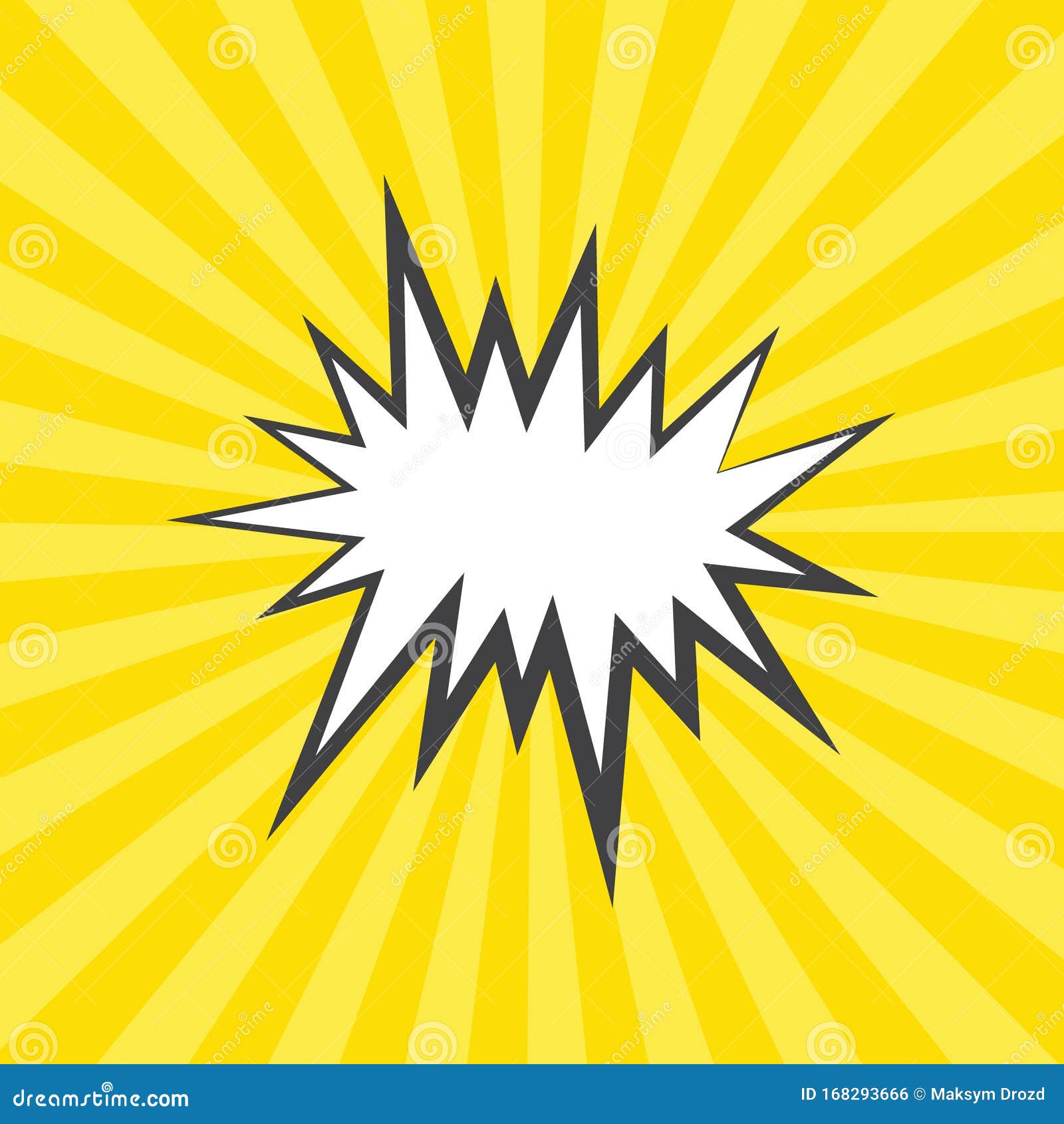 Comic Explosion Bubble, Comic Speech Bubble Blank Template with Pop Art ...