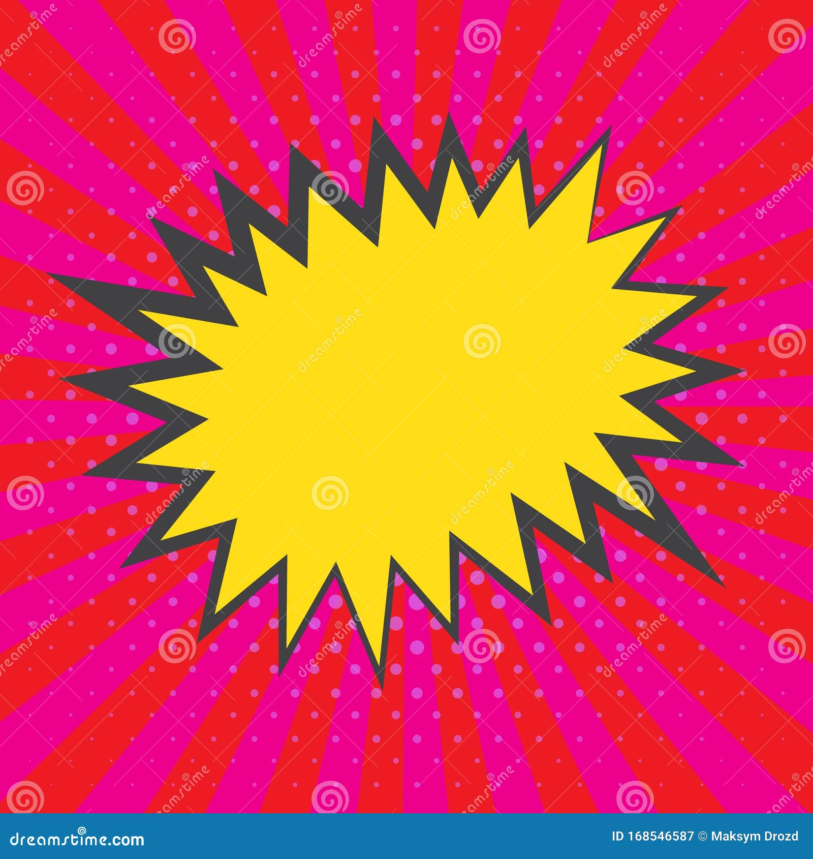 Comic Explosion Bubble, Comic Speech Bubble Blank Template with Pop Art ...