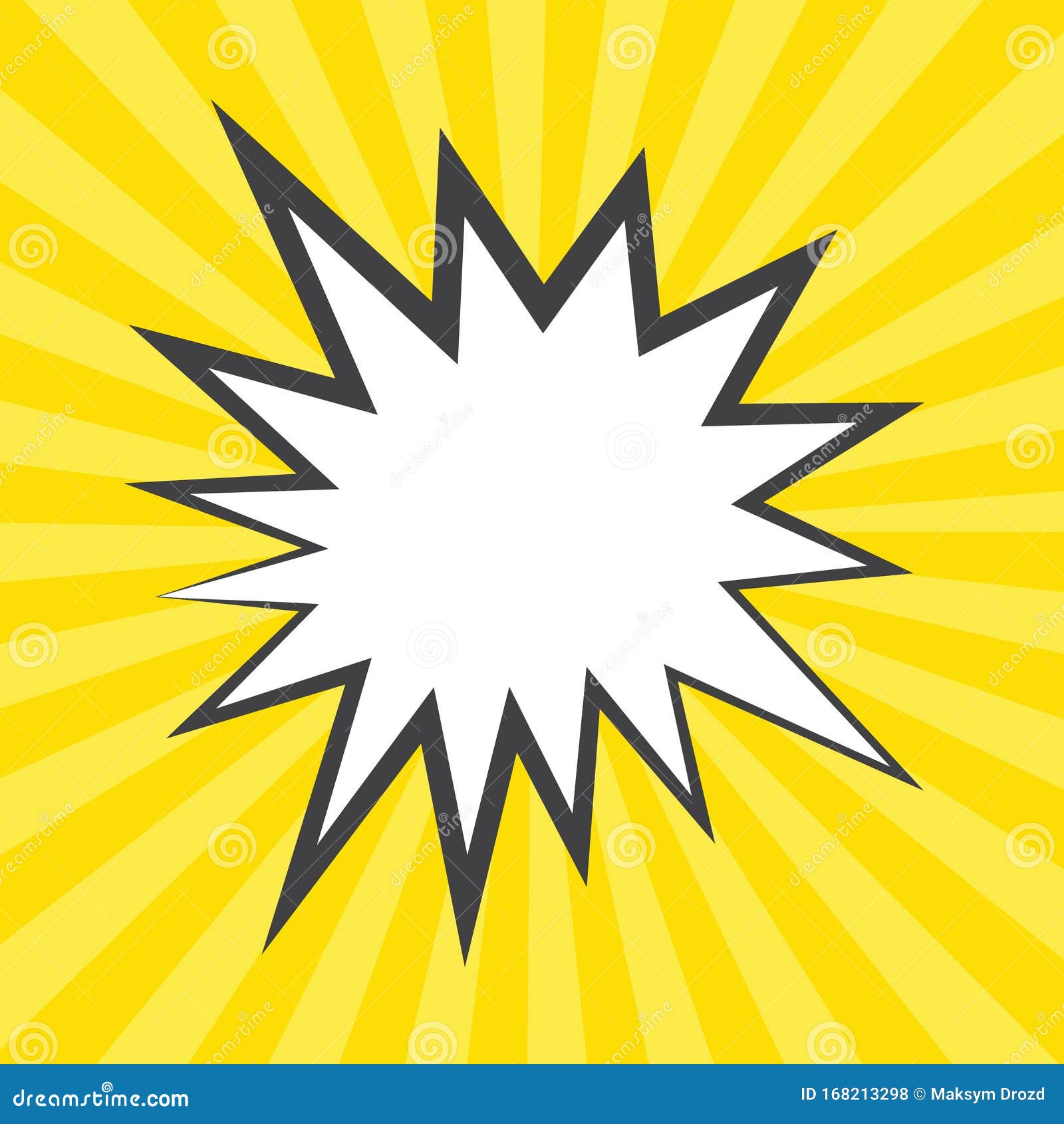 Comic Explosion Bubble, Comic Speech Bubble Blank Template with Pop Art ...