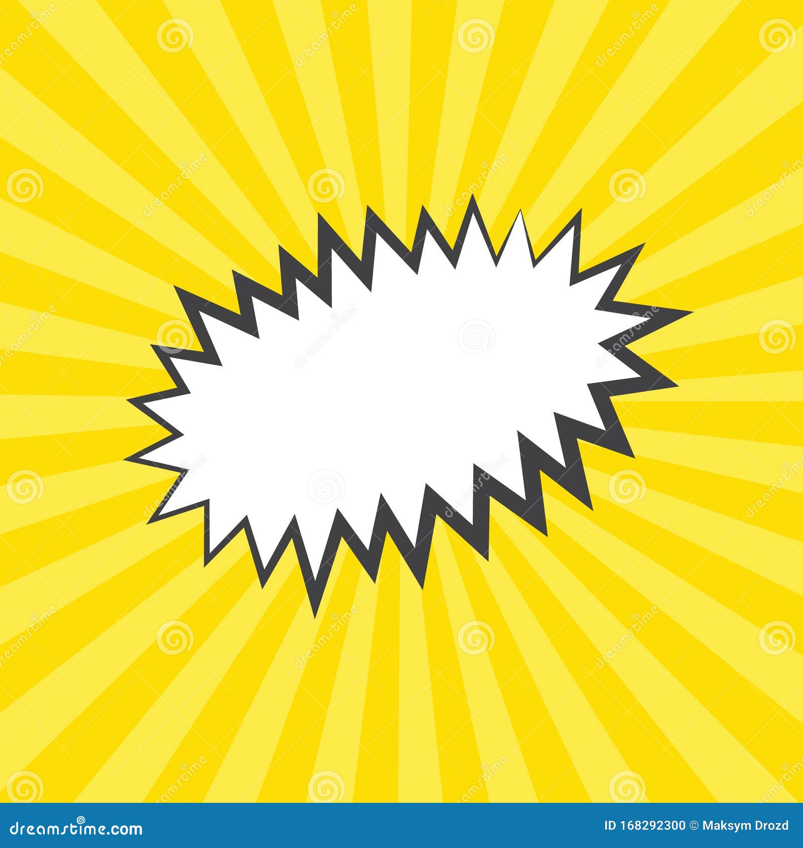 Comic Explosion Bubble, Comic Speech Bubble Blank Template with Pop Art ...