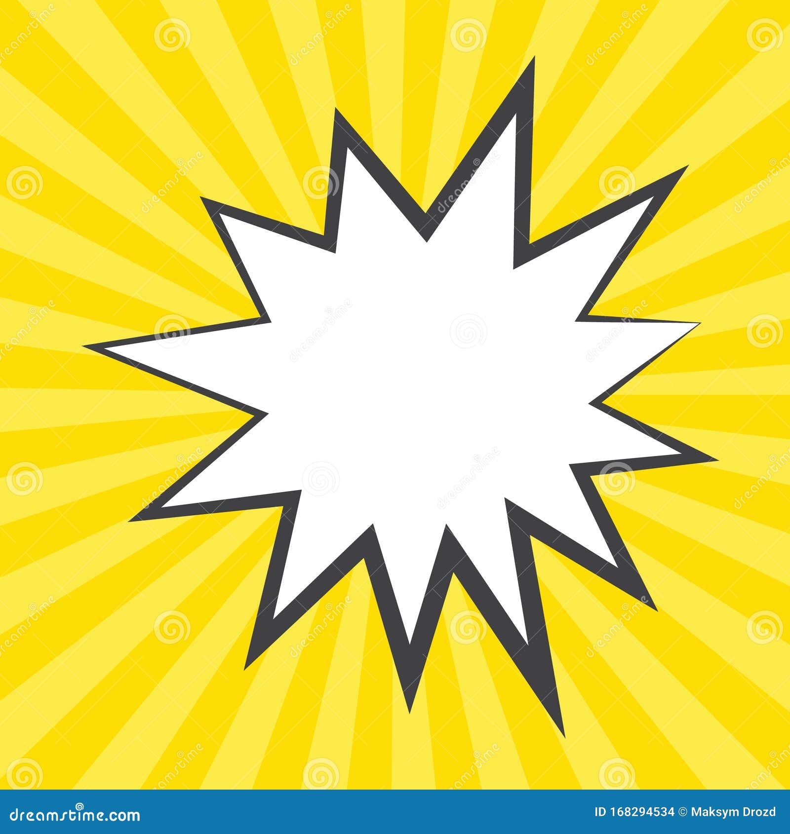 Comic Explosion Bubble, Comic Speech Bubble Blank Template with Pop Art ...