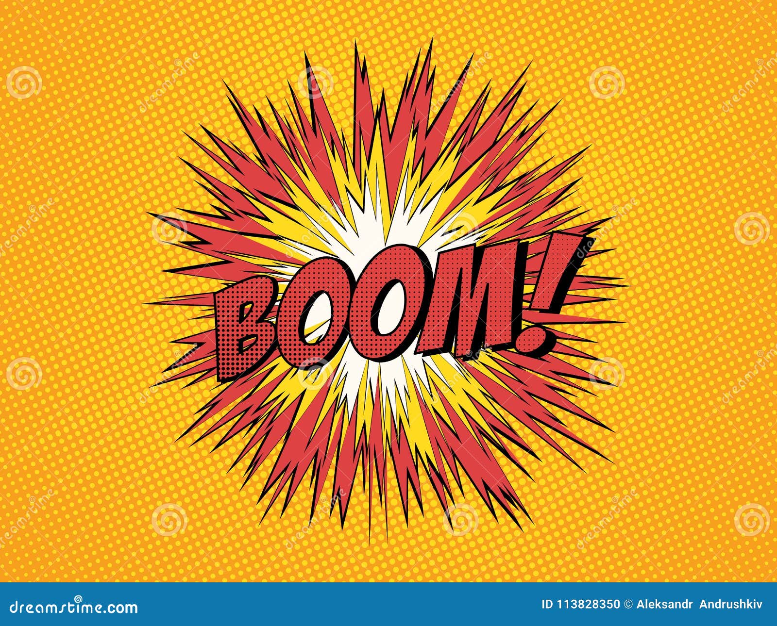 Comic explosion stock vector. Illustration of colorful - 113828350