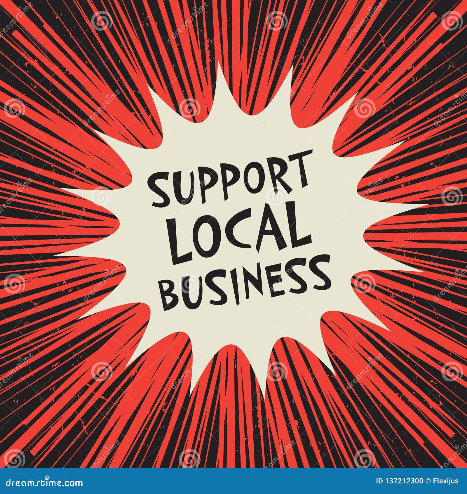 Comic Explosion Concept with Text Support Local Business Stock Vector ...