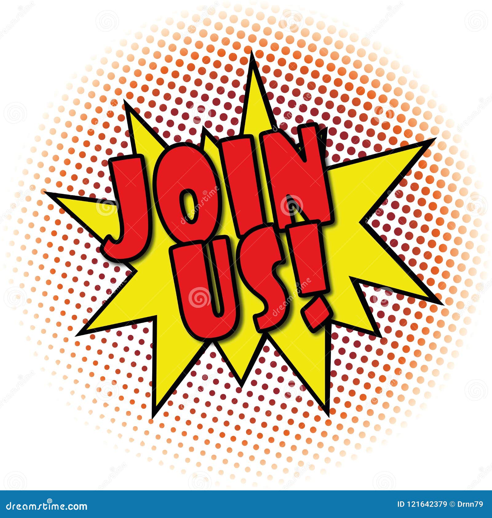 Join Us Comic Explosion Retro Design Deal Tag Stock Illustration ...