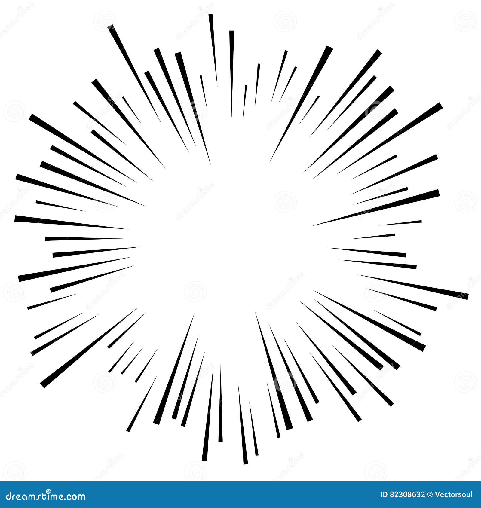 Radiating, Radial Lines. Starburst, Sunburst Shape. Ray, Beam Li ...