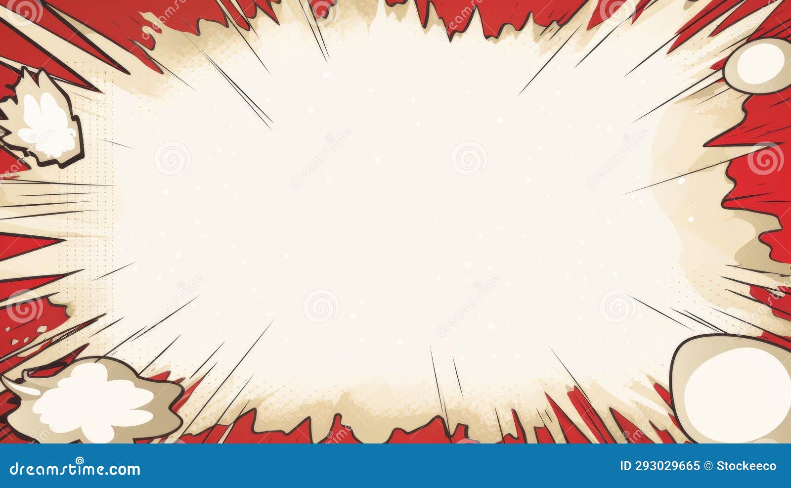 Comic Explosion on Red Background Vector Illustration Stock ...