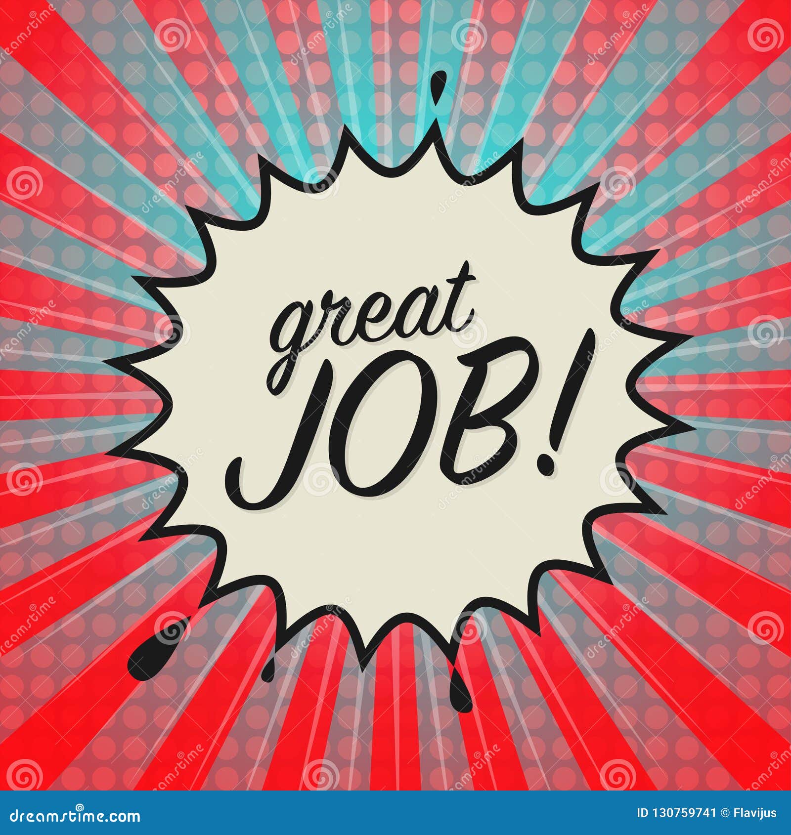 Comic Explosion with Text Great Job Stock Vector - Illustration of ...