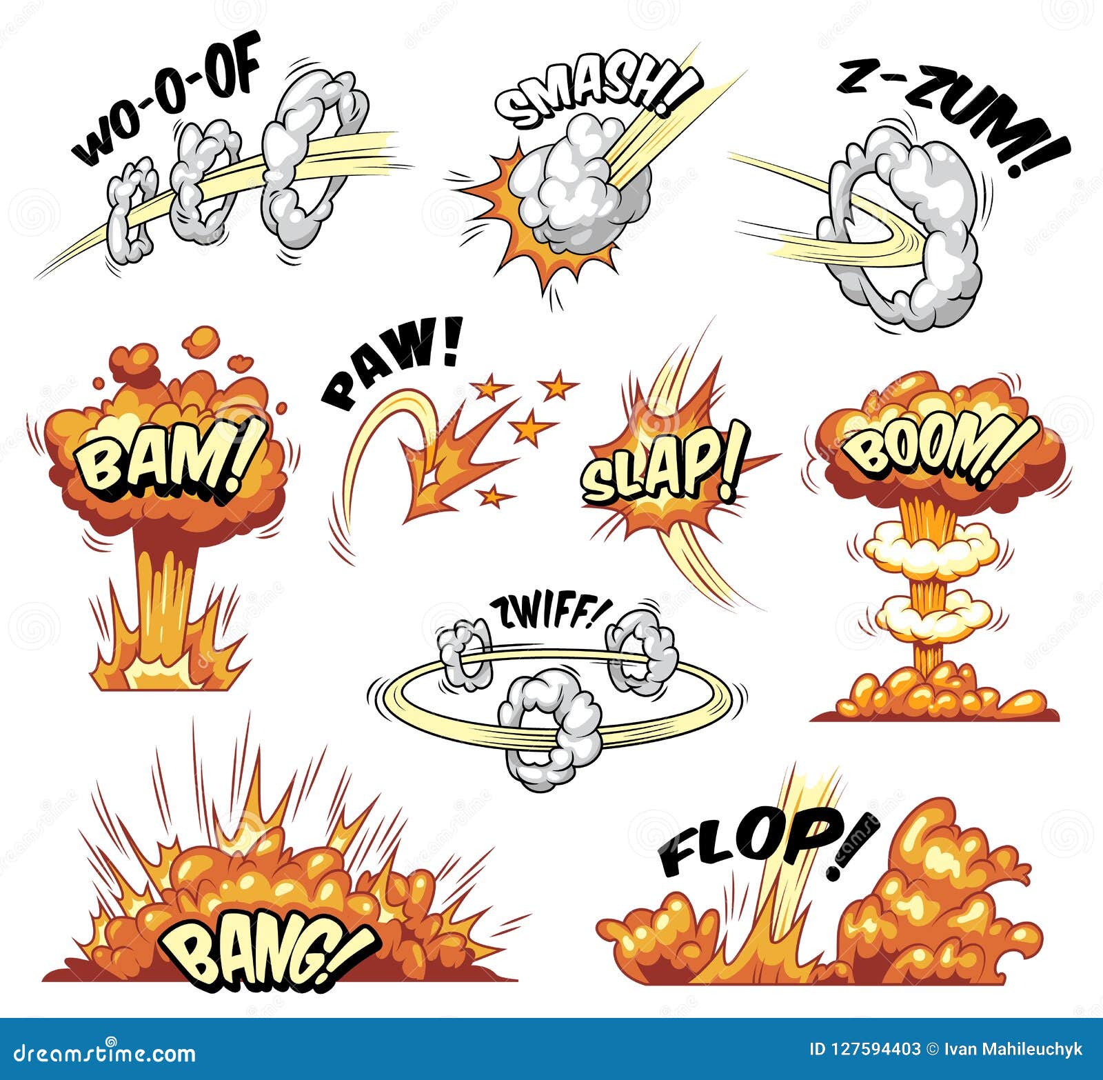 Comic Explosions Colorful Set Stock Vector - Illustration of danger ...