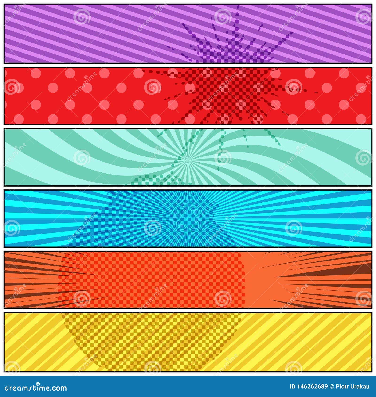 Comic Explosive Colorful Horizontal Banners Stock Vector - Illustration ...