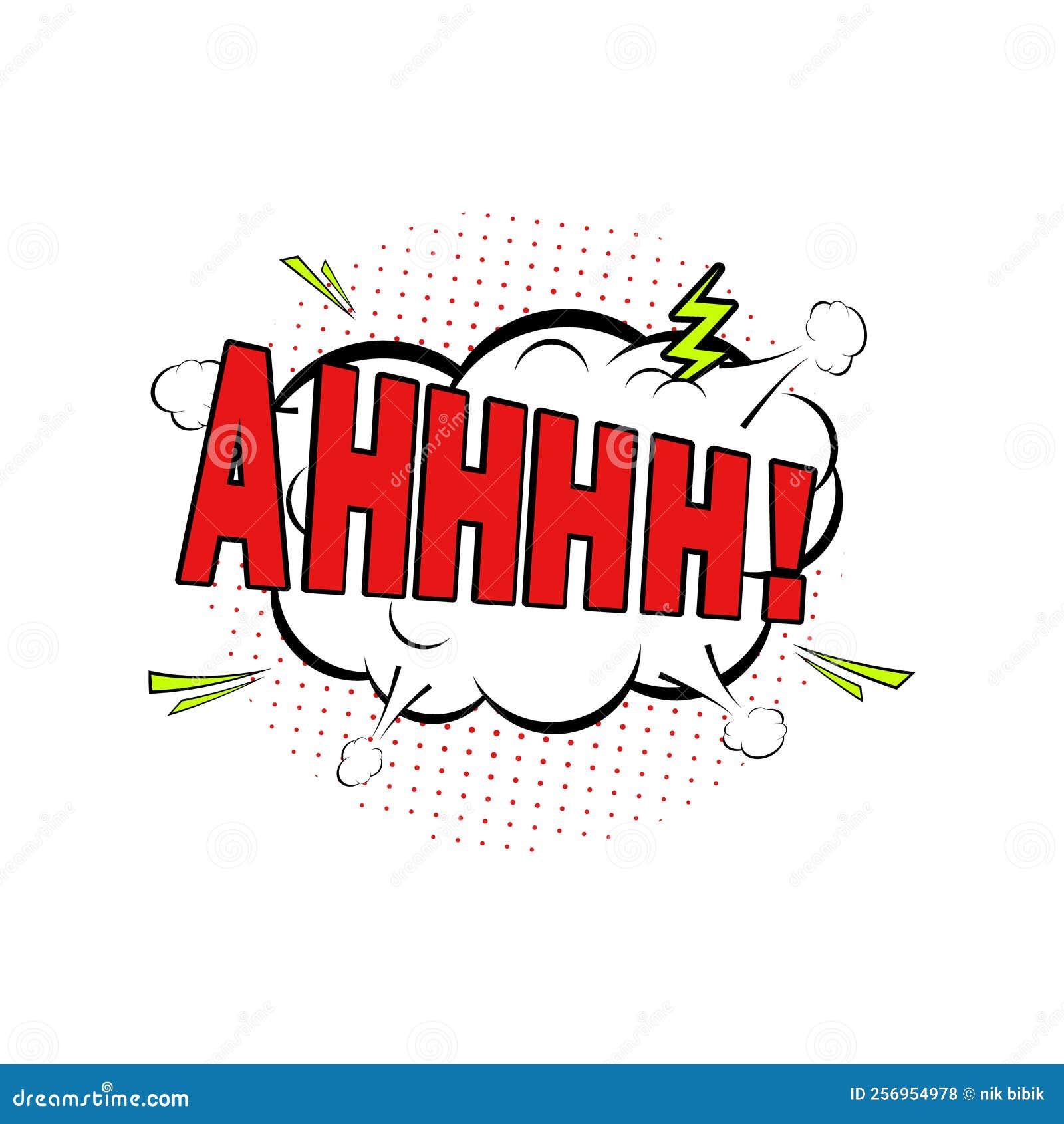 Comic Expression Icon with Ah Sign, Speech Bubble Stock Vector ...