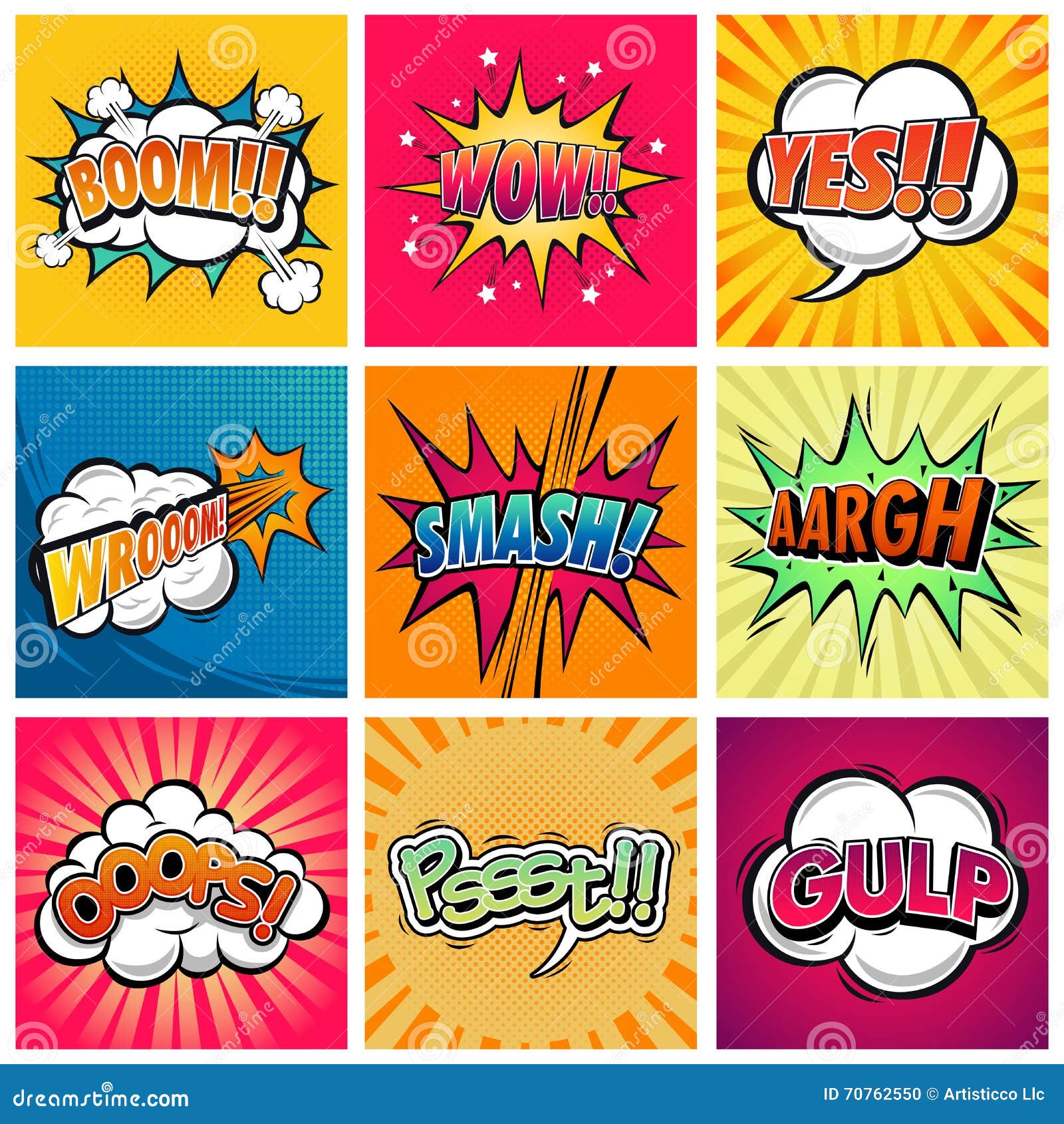 Comic Expression stock vector. Illustration of bubble - 70762550