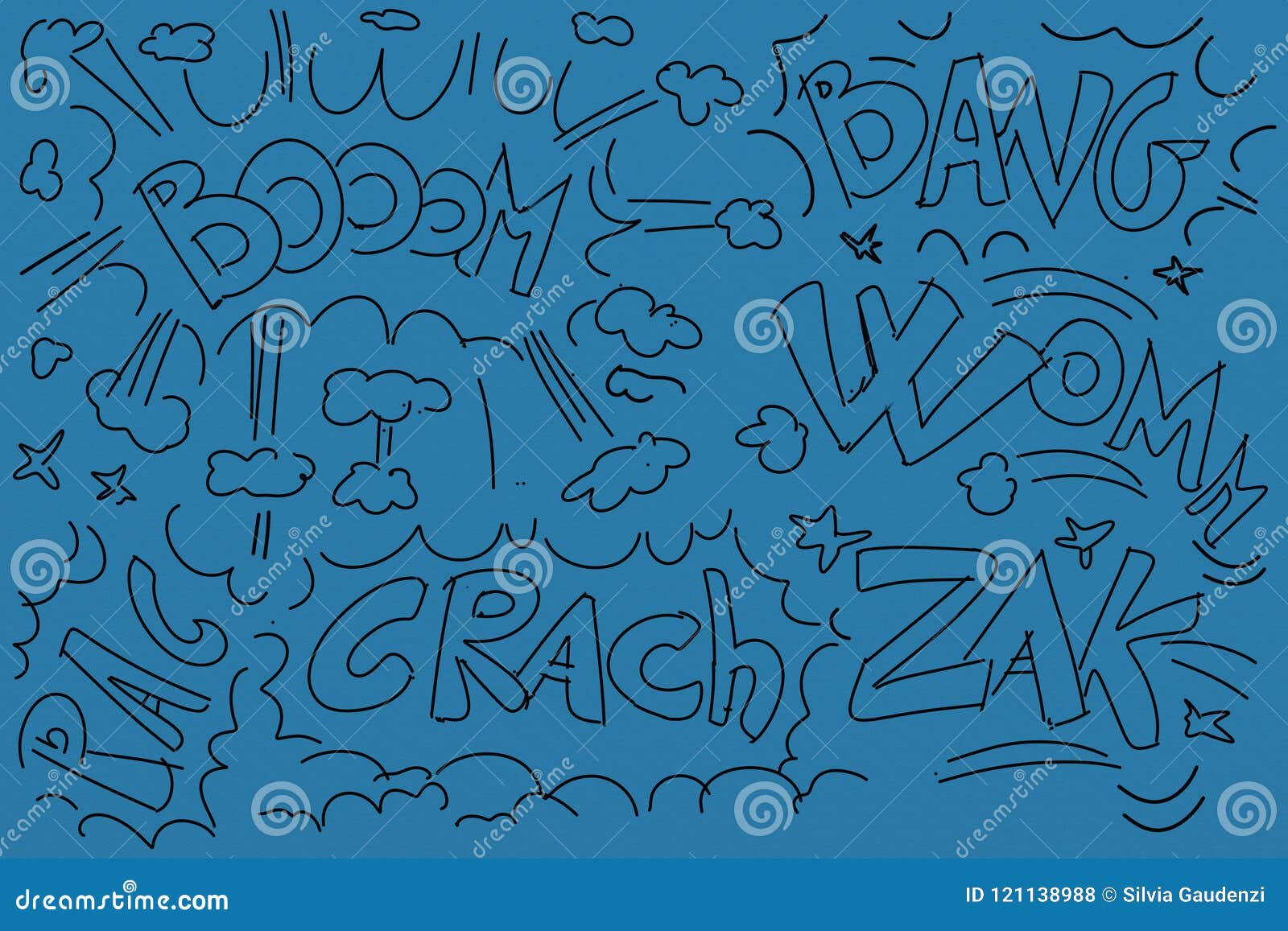 Comic Expressions, Noises, and Sounds Stock Illustration - Illustration ...