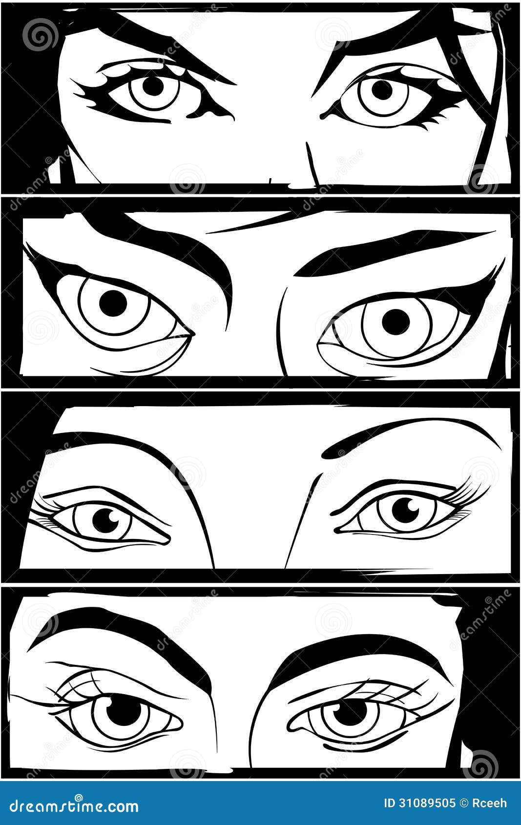 Comic eyes stock vector. Illustration of drawing, decoration - 31089505