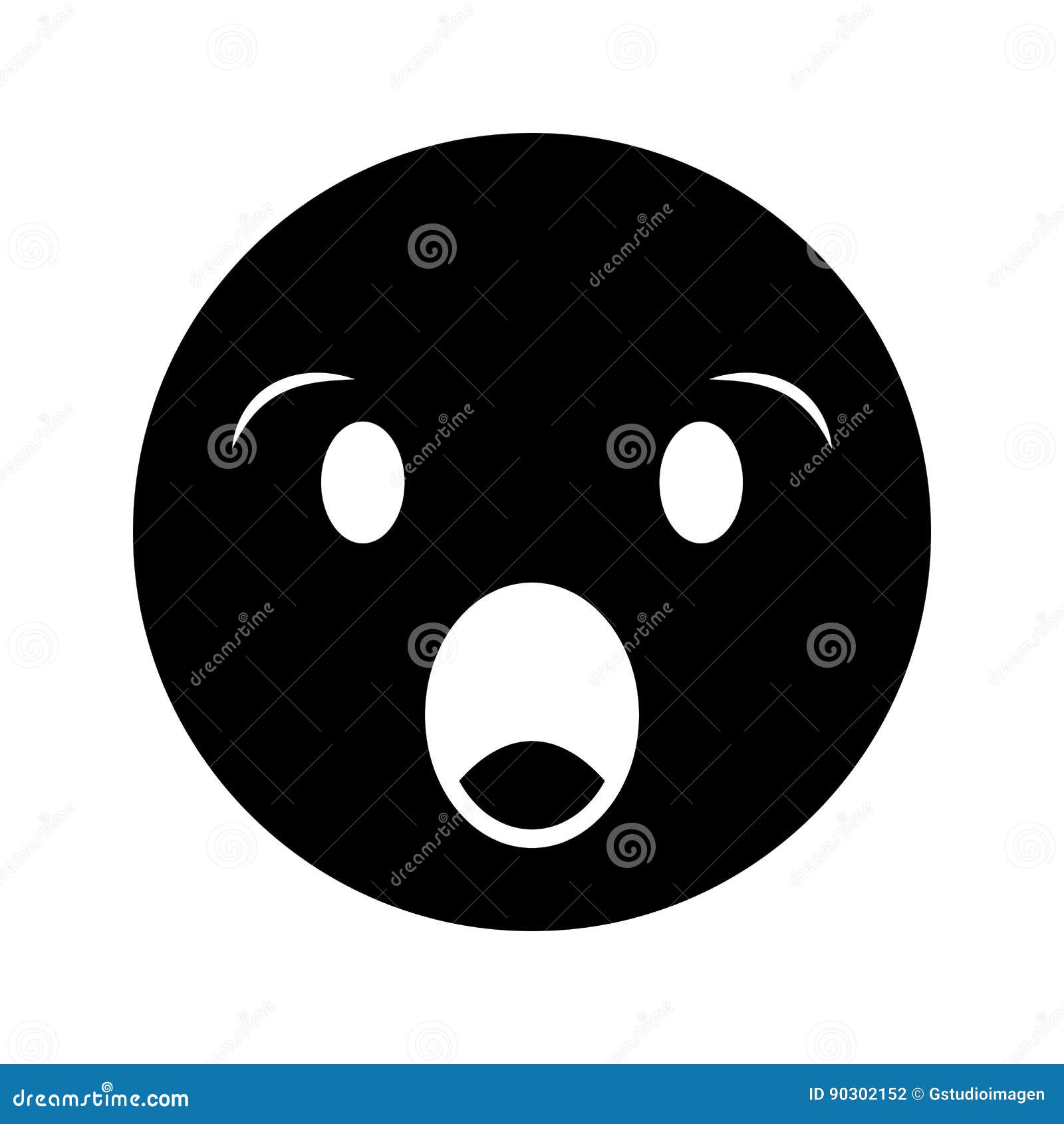 Comic Face Emoticon Isolated Icon Stock Vector - Illustration of cute ...