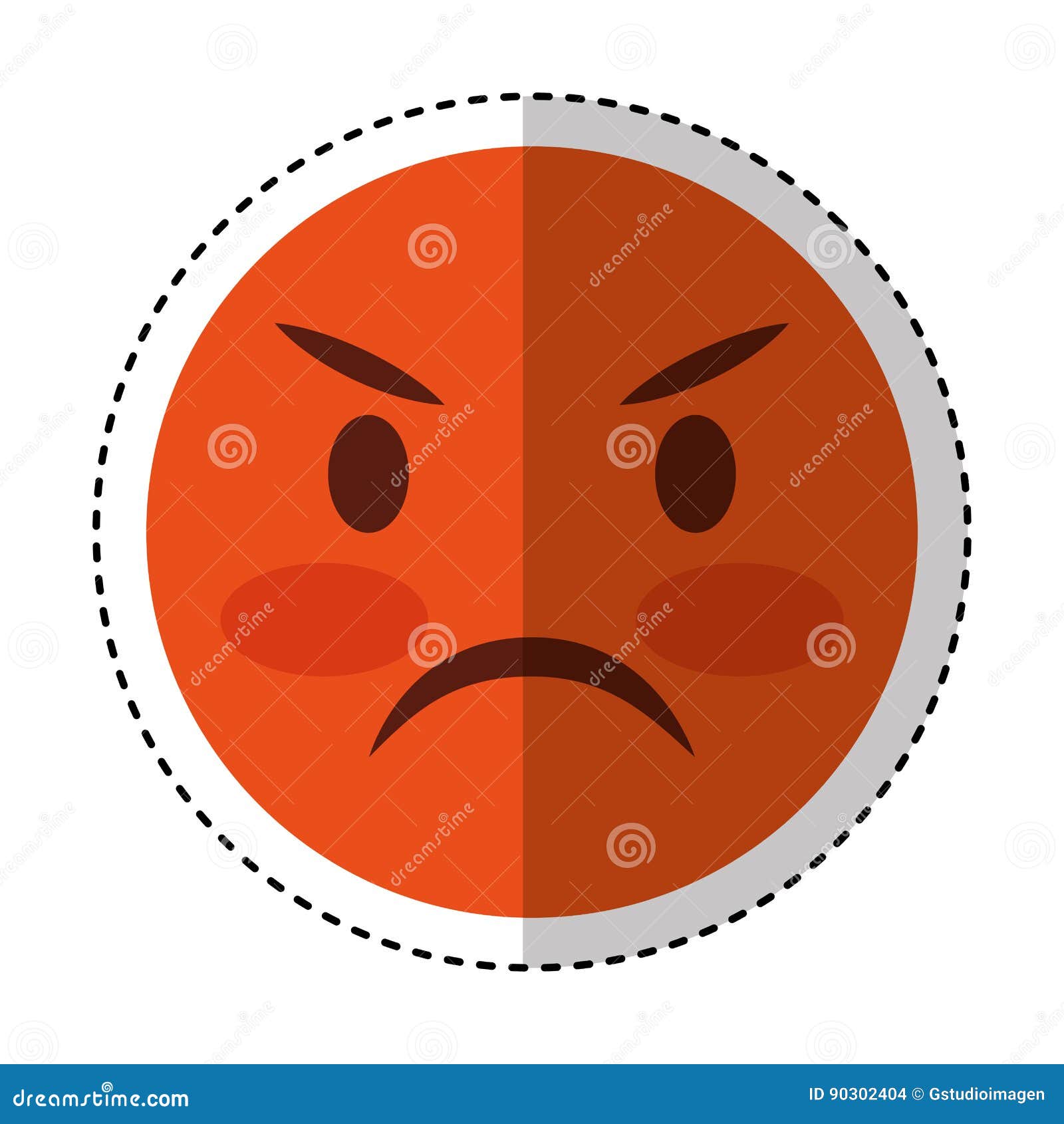 Comic Face Emoticon Isolated Icon Stock Vector - Illustration of cute ...