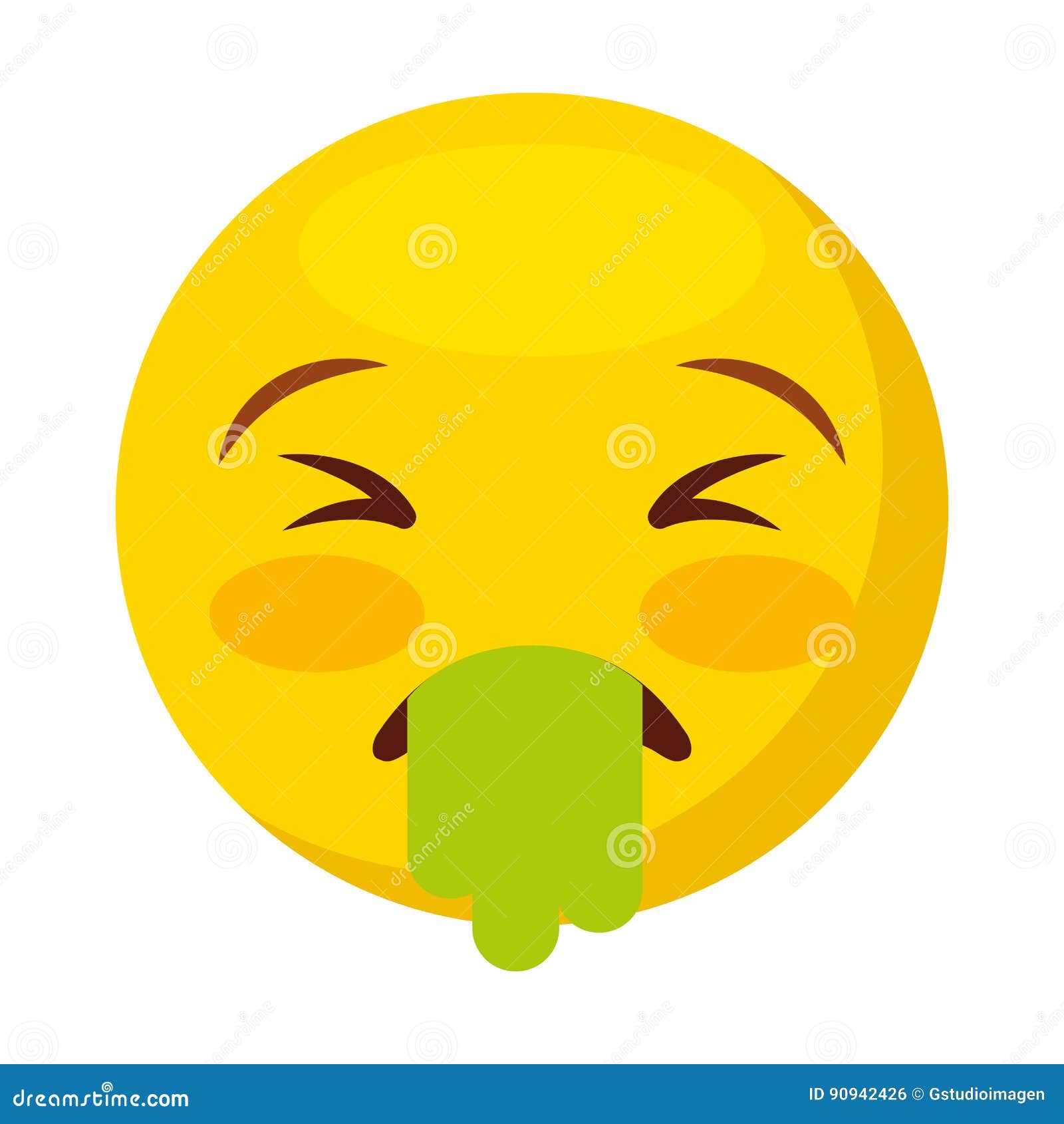 Comic Face Emoticon Isolated Icon Stock Vector - Illustration of funny ...