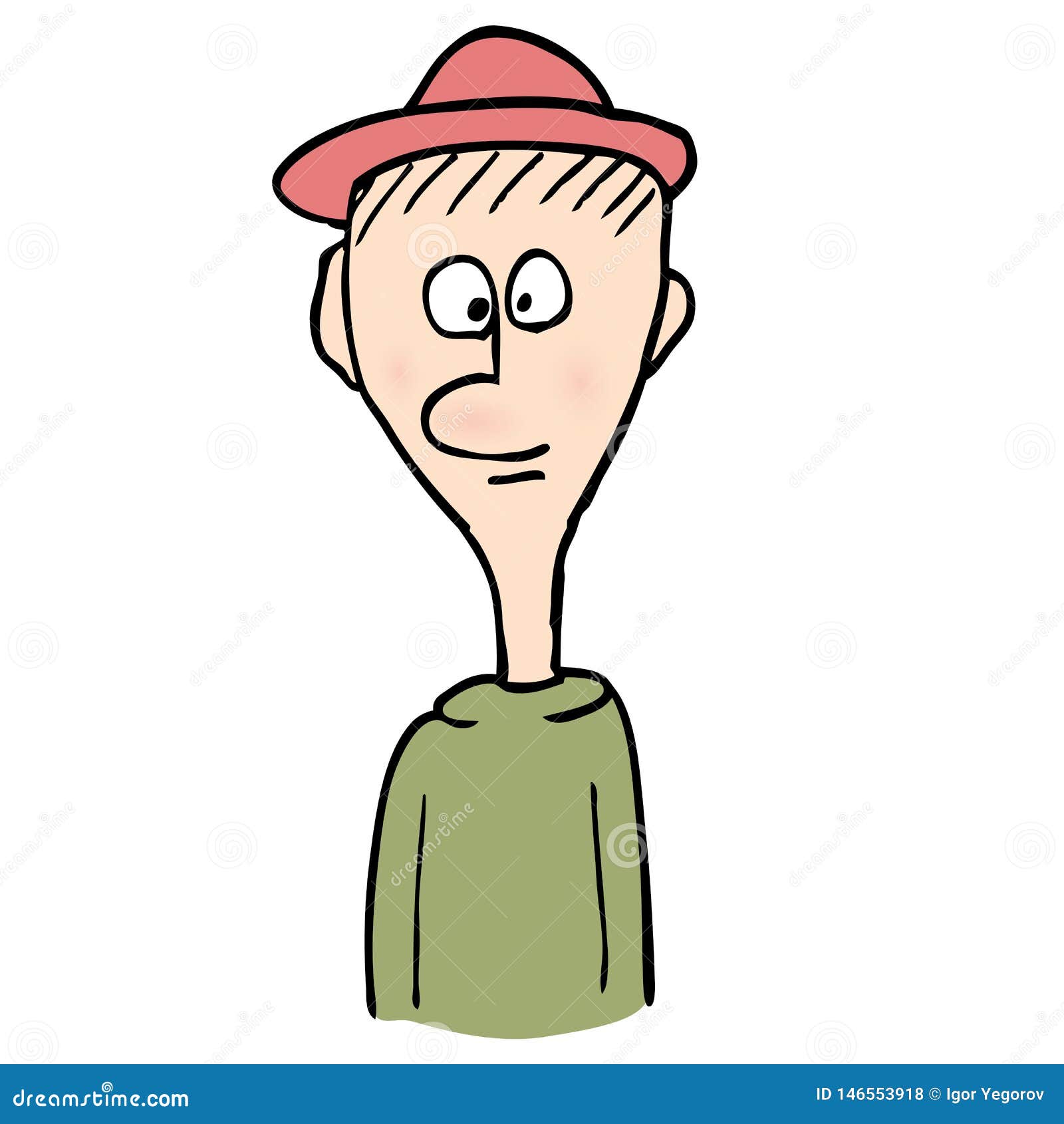 Comic Face. Hand-drawn Illustration. Stock Vector - Illustration of ...