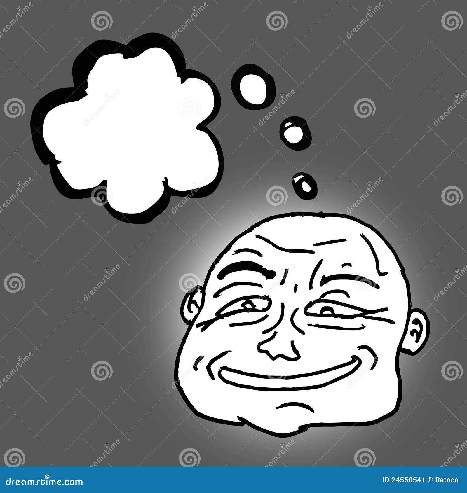Comic face thinking stock vector. Illustration of gray - 24550541