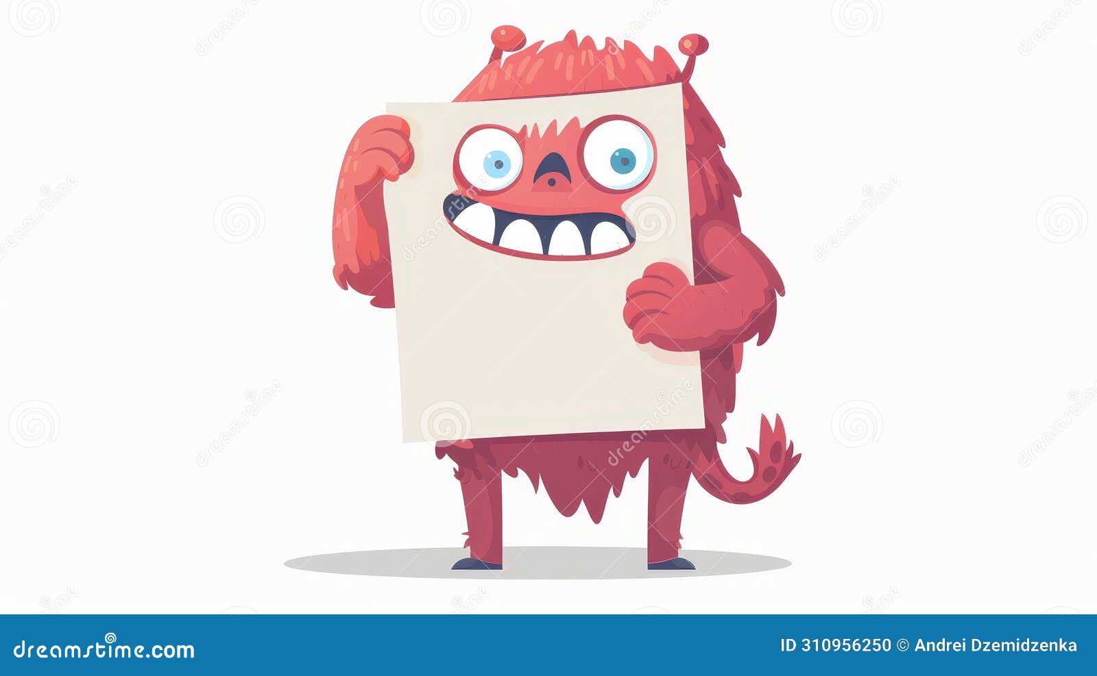 Comic Fiction Office Worker Holding a Document, Letter, Note in His ...