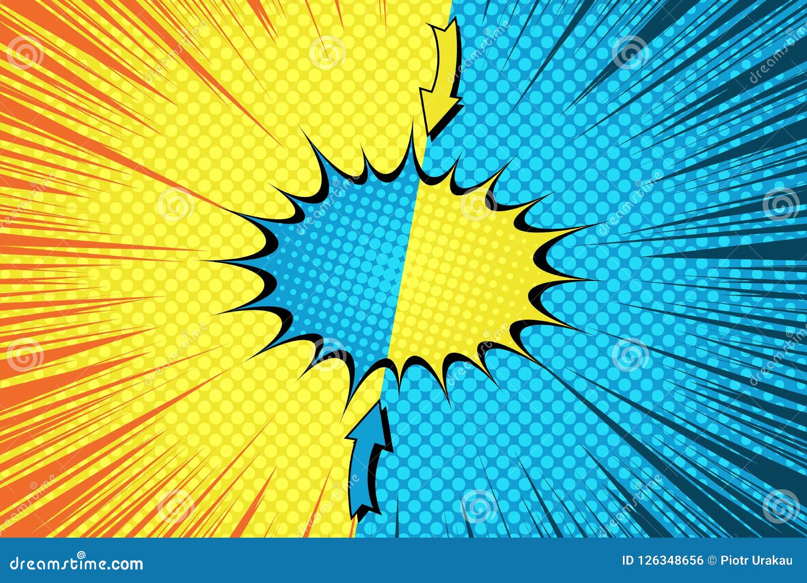 Comic fight bright concept stock vector. Illustration of book - 126348656