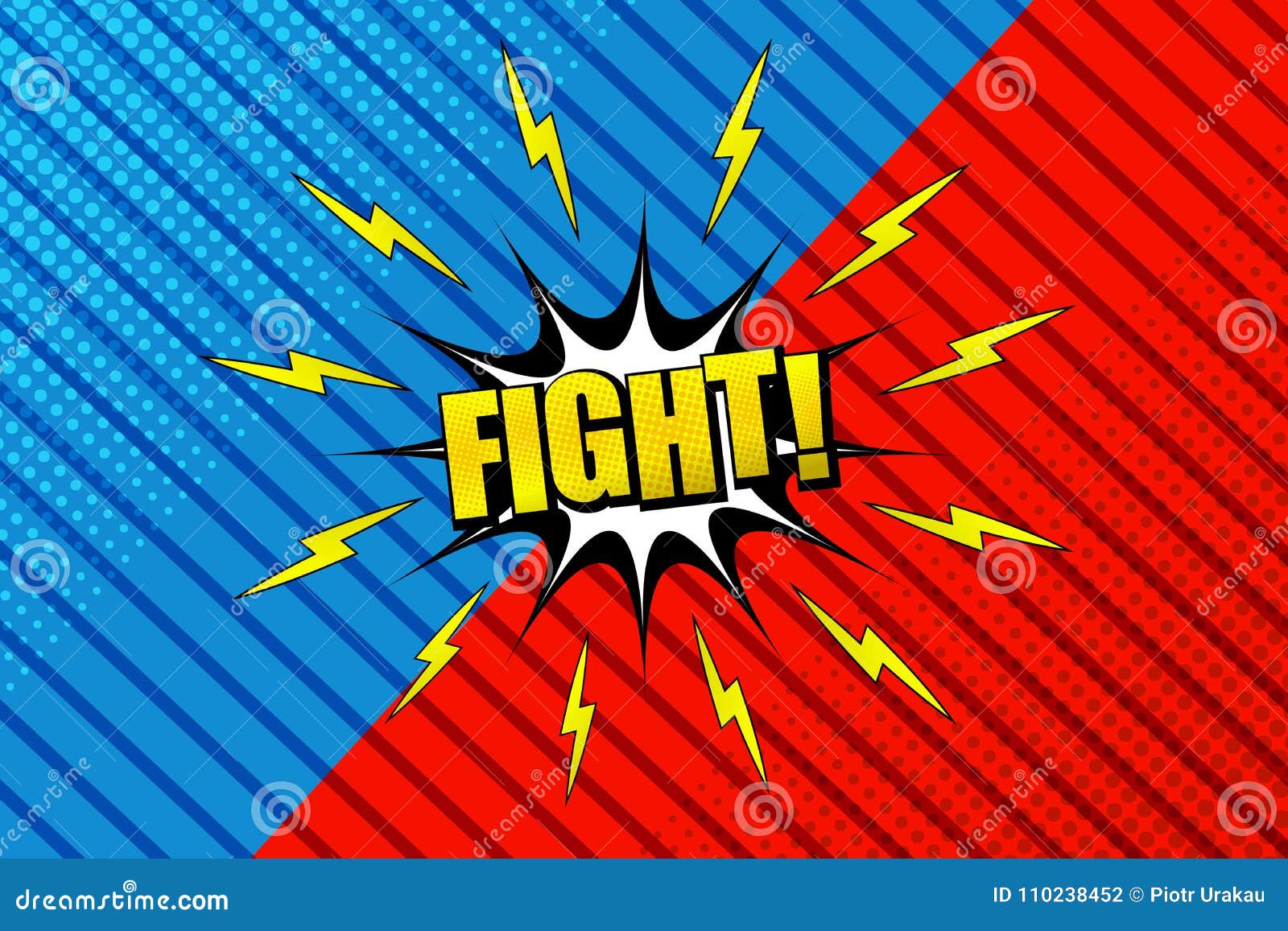 Comic Fight Horizontal Background Vector Illustration | CartoonDealer ...