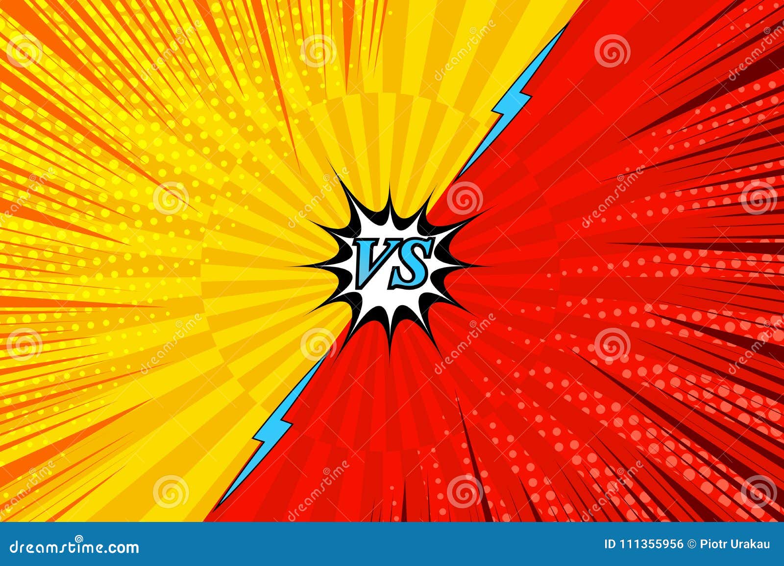 Comic Fighting Monochrome Horizontal Background Cartoon Vector ...