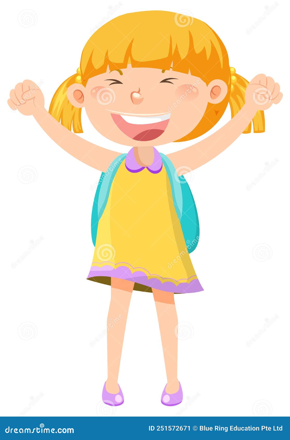 Comic-Figur Der Studentin Mit Rucksack Vektor Abbildung - Illustration ...