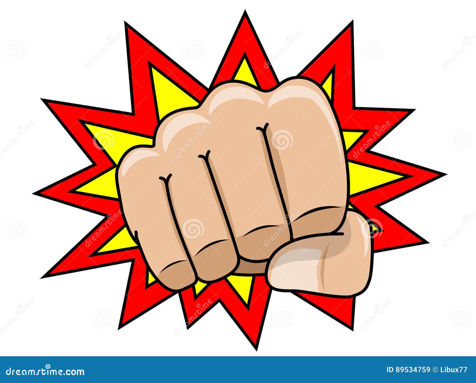 Comic Fist Front View Isolated Stock Vector - Illustration of burst ...