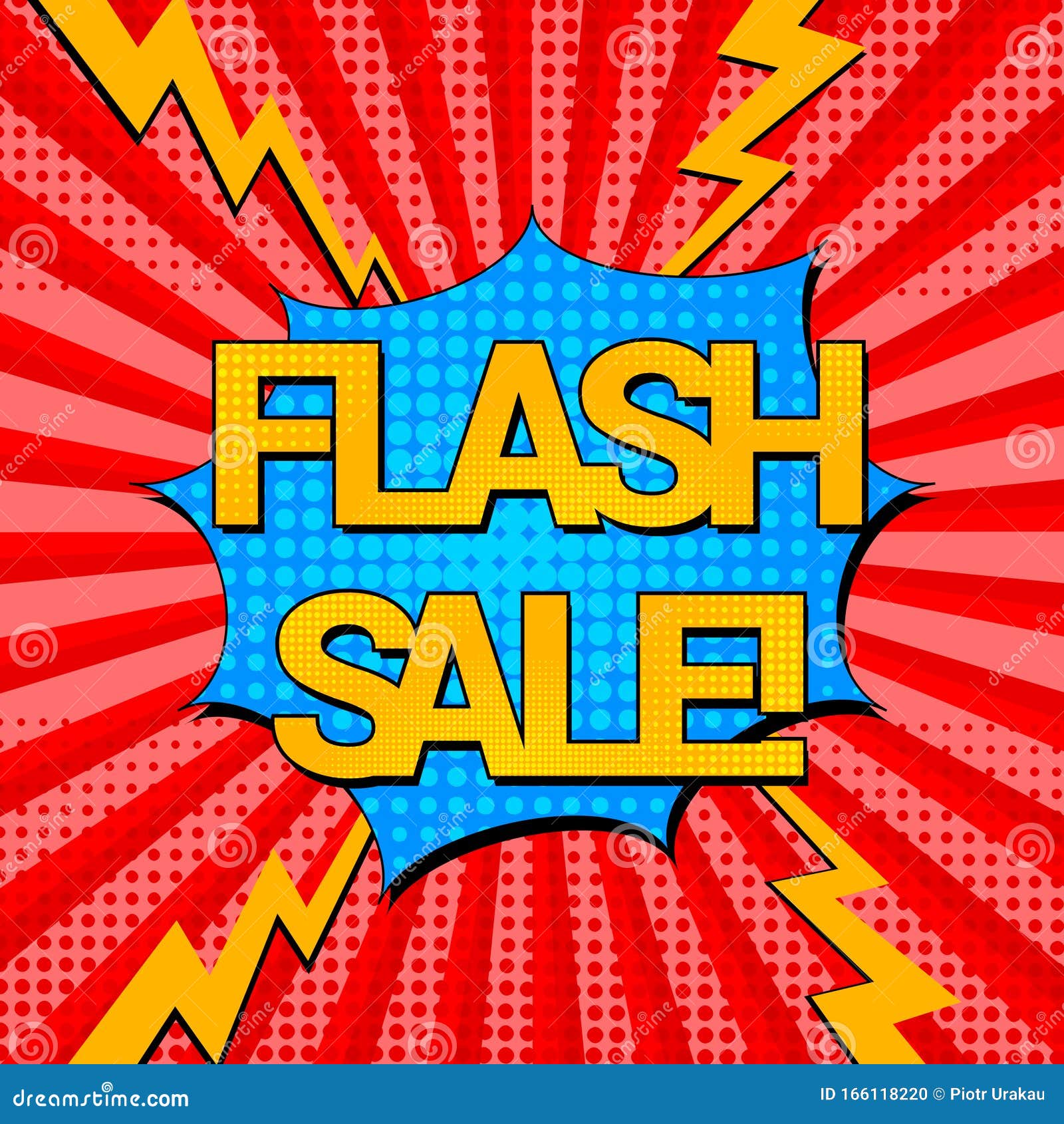 Comic Flash Sale Advertising Concept Stock Vector - Illustration of ...