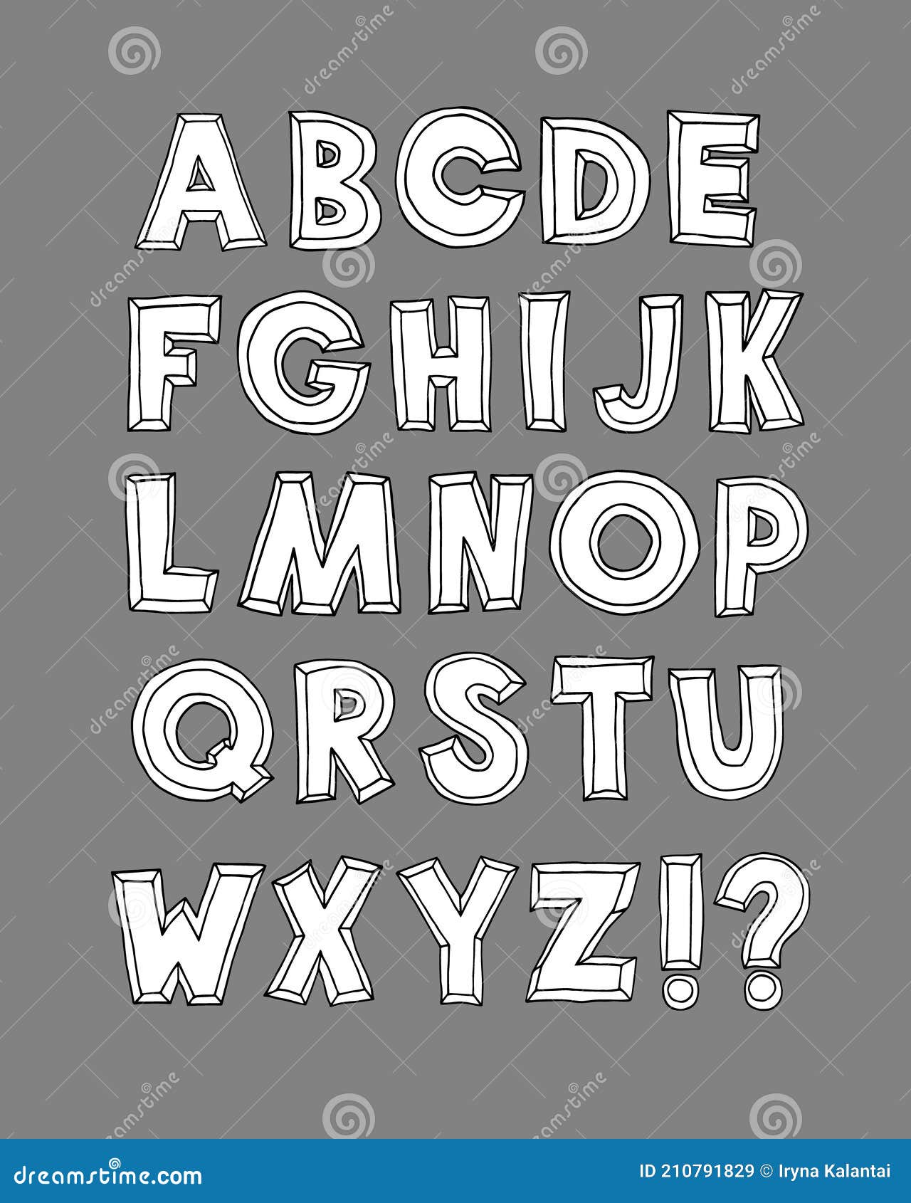 Comic Font Hand Drawn Vector Typeface. Hand Made Handwritten Alphabet ...